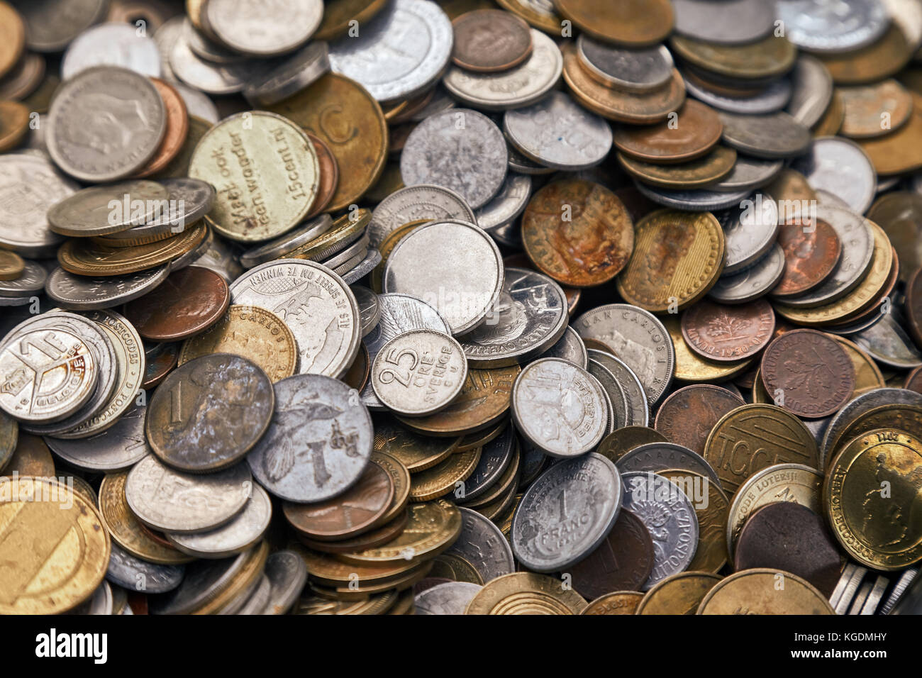 Many Assorted Coins Stock Photo - Alamy
