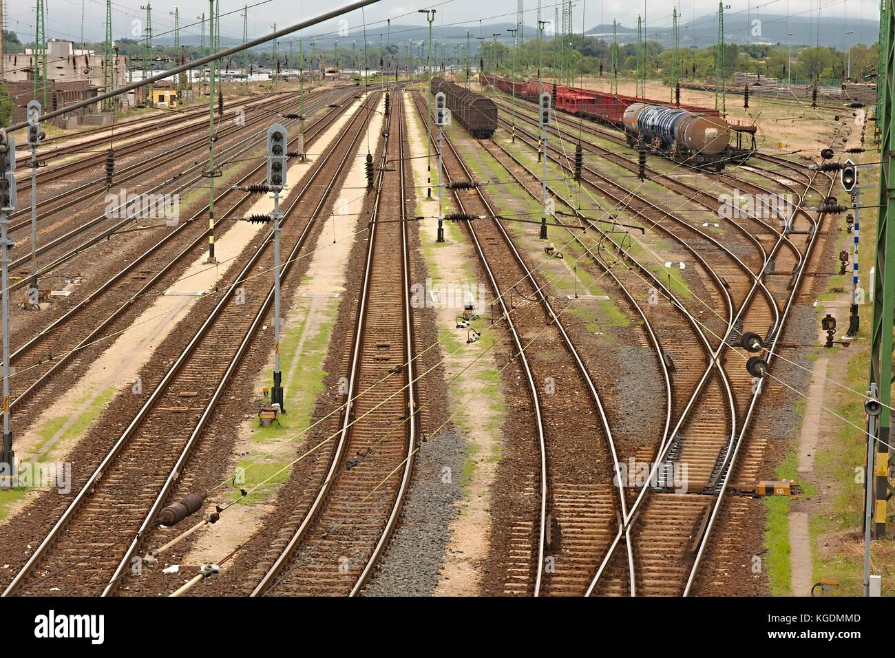 Railway Station Tracks Stock Photo - Alamy