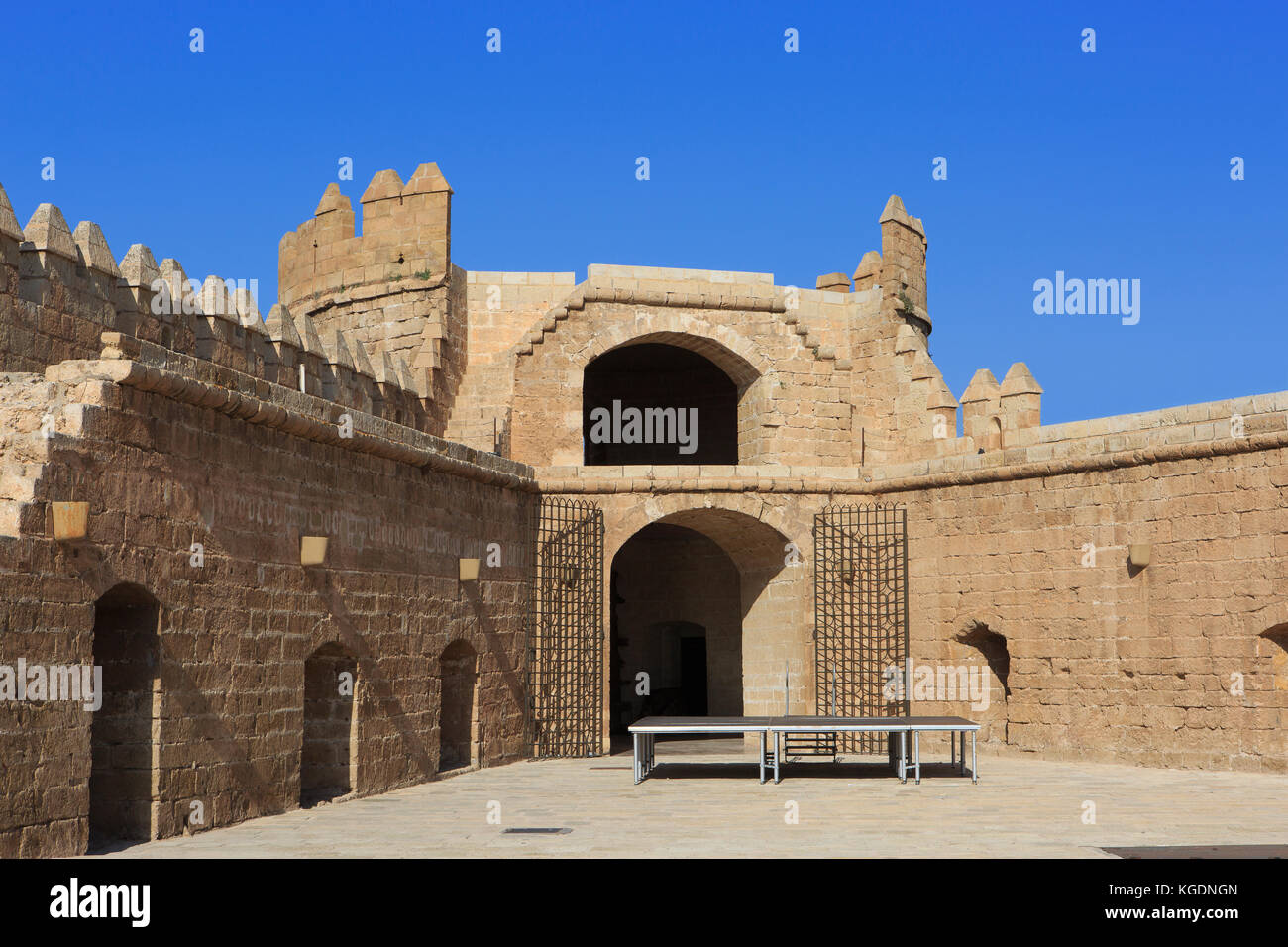 The medieval Odalisque Tower (Torre de la Odalisca) at the Alcazaba in ...