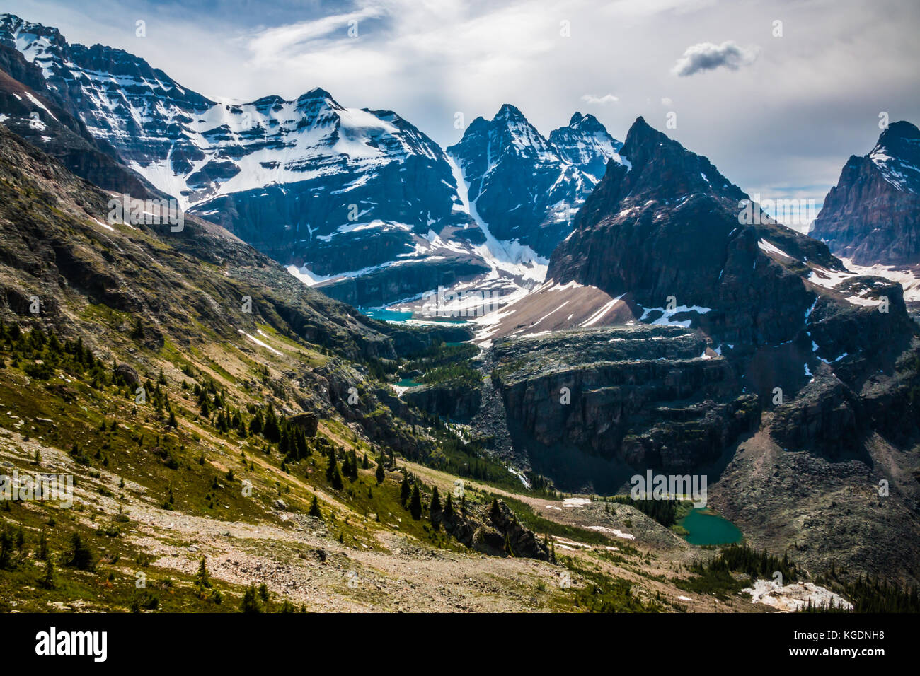 Lake Oesa Valley as seen from Wiwaxy Gap trail Stock Photo - Alamy