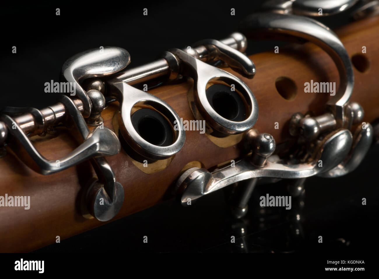 Details of a light brown G-Clarinet ("Picksuesses Hoelzl") black ...