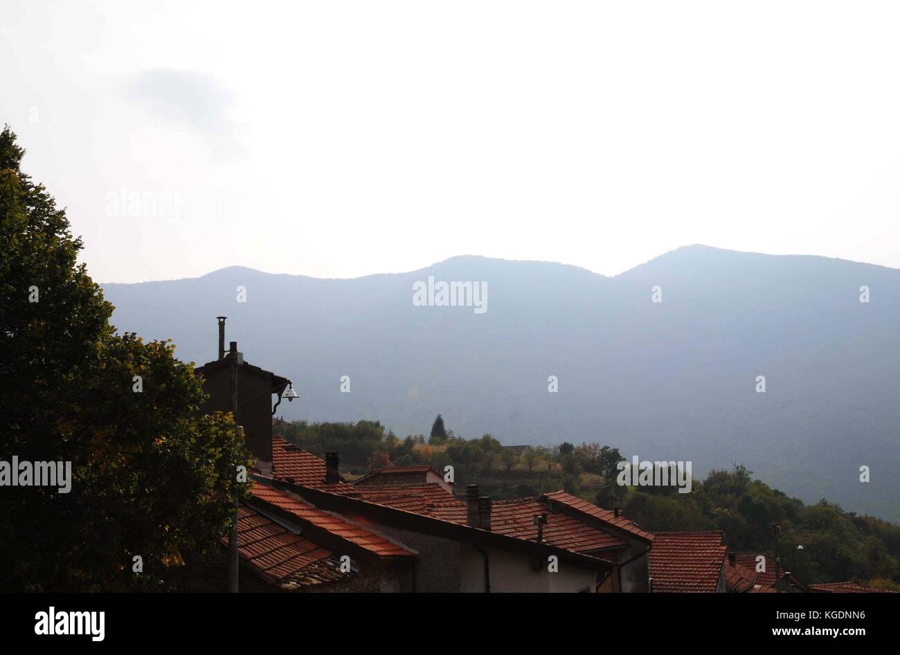 Life in the Appennine village of Carrega Ligure, Piedmont, Italy Stock ...