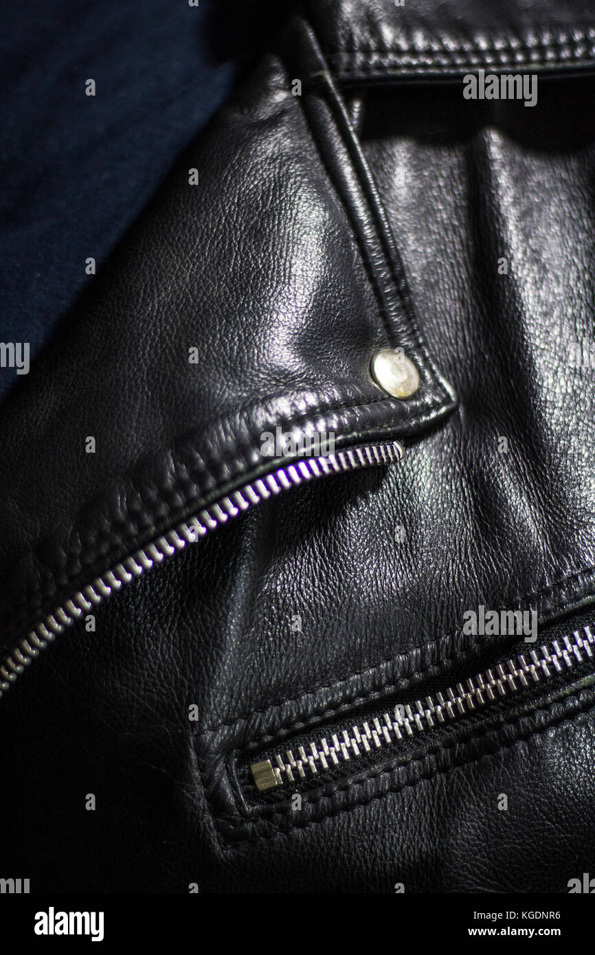leather jacket close up Stock Photo - Alamy