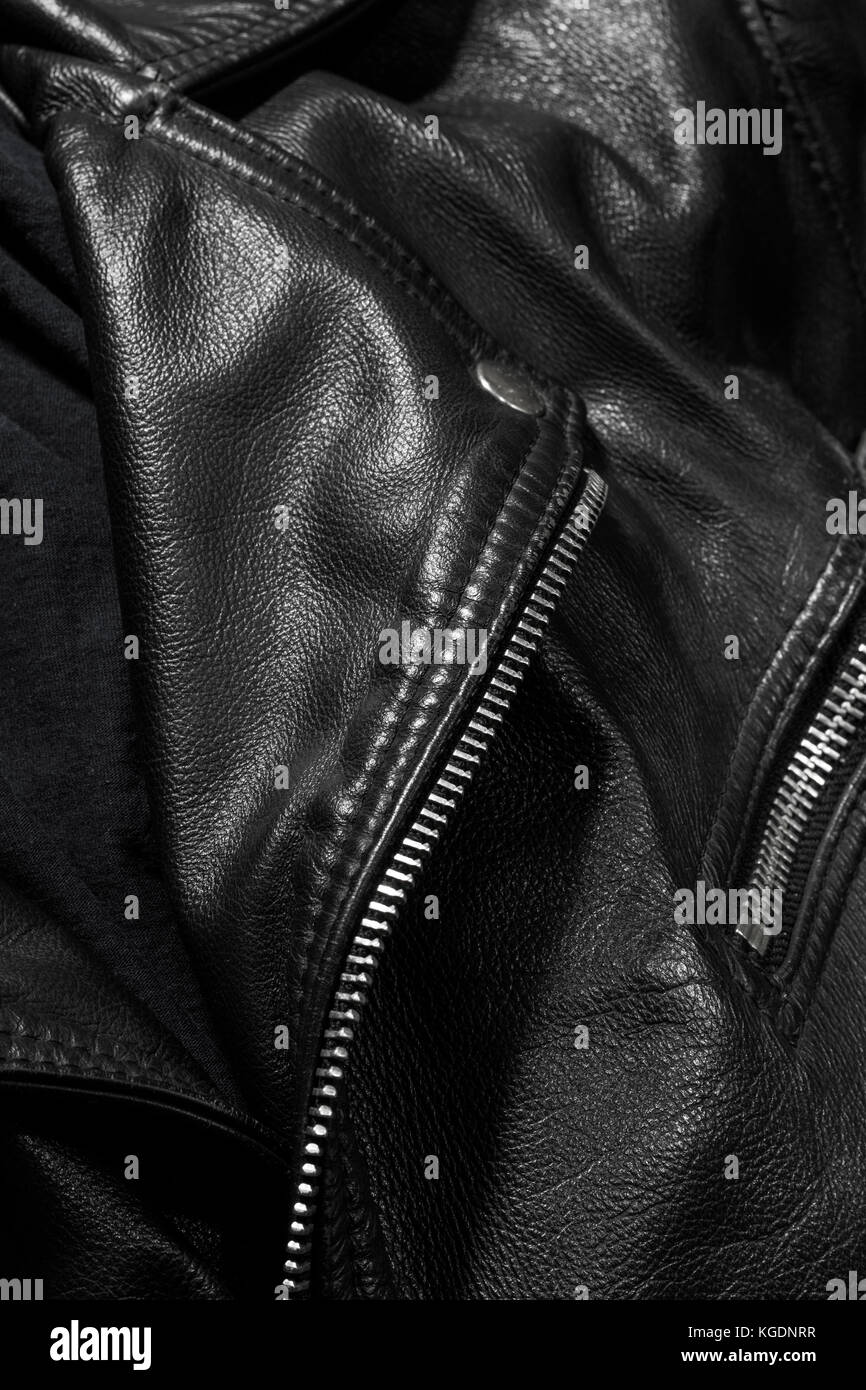 leather jacket close up Stock Photo - Alamy