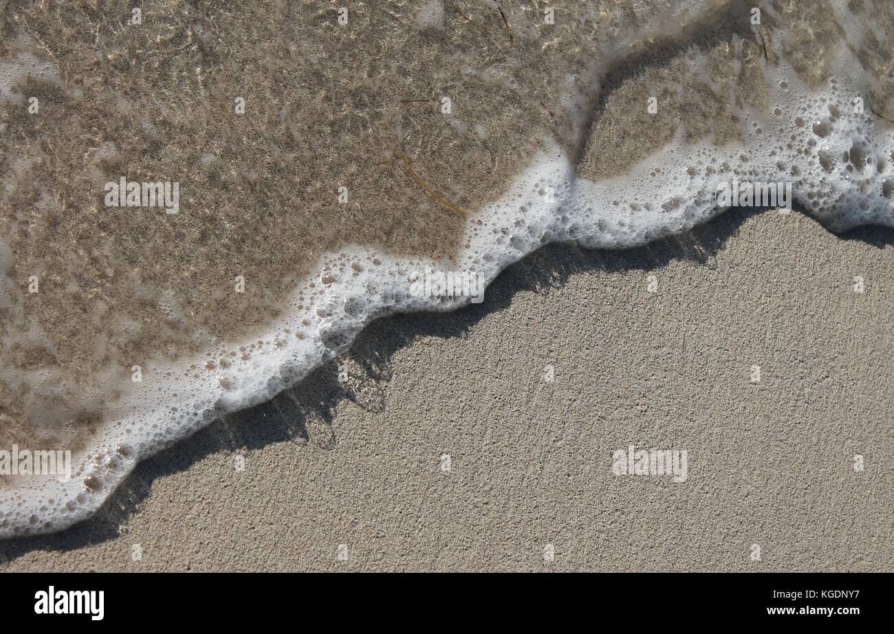 ocean water wave at beach sand Stock Photo - Alamy