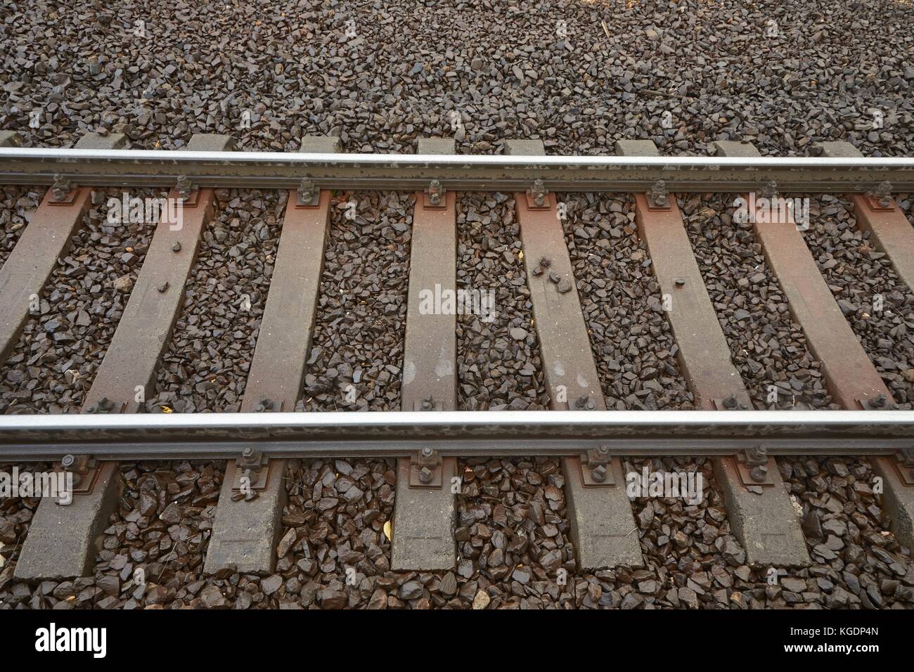 Railway tracks closeup Stock Photo - Alamy