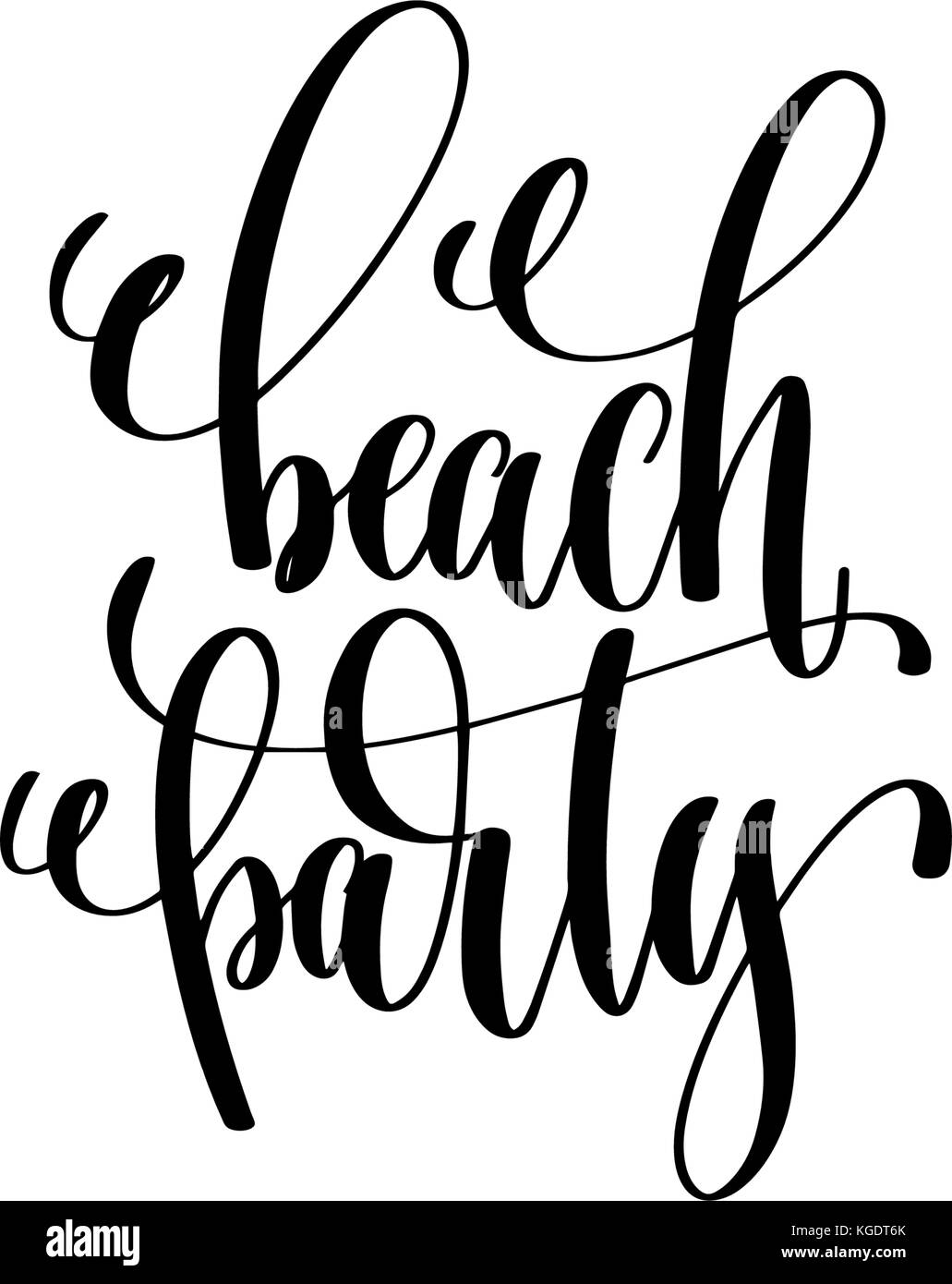 beach party hand lettering event invitation inscription Stock Vector ...