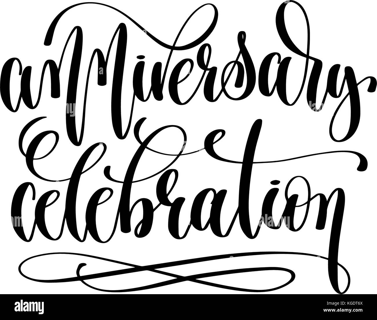 anniversary celebration hand lettering event invitation inscript Stock ...