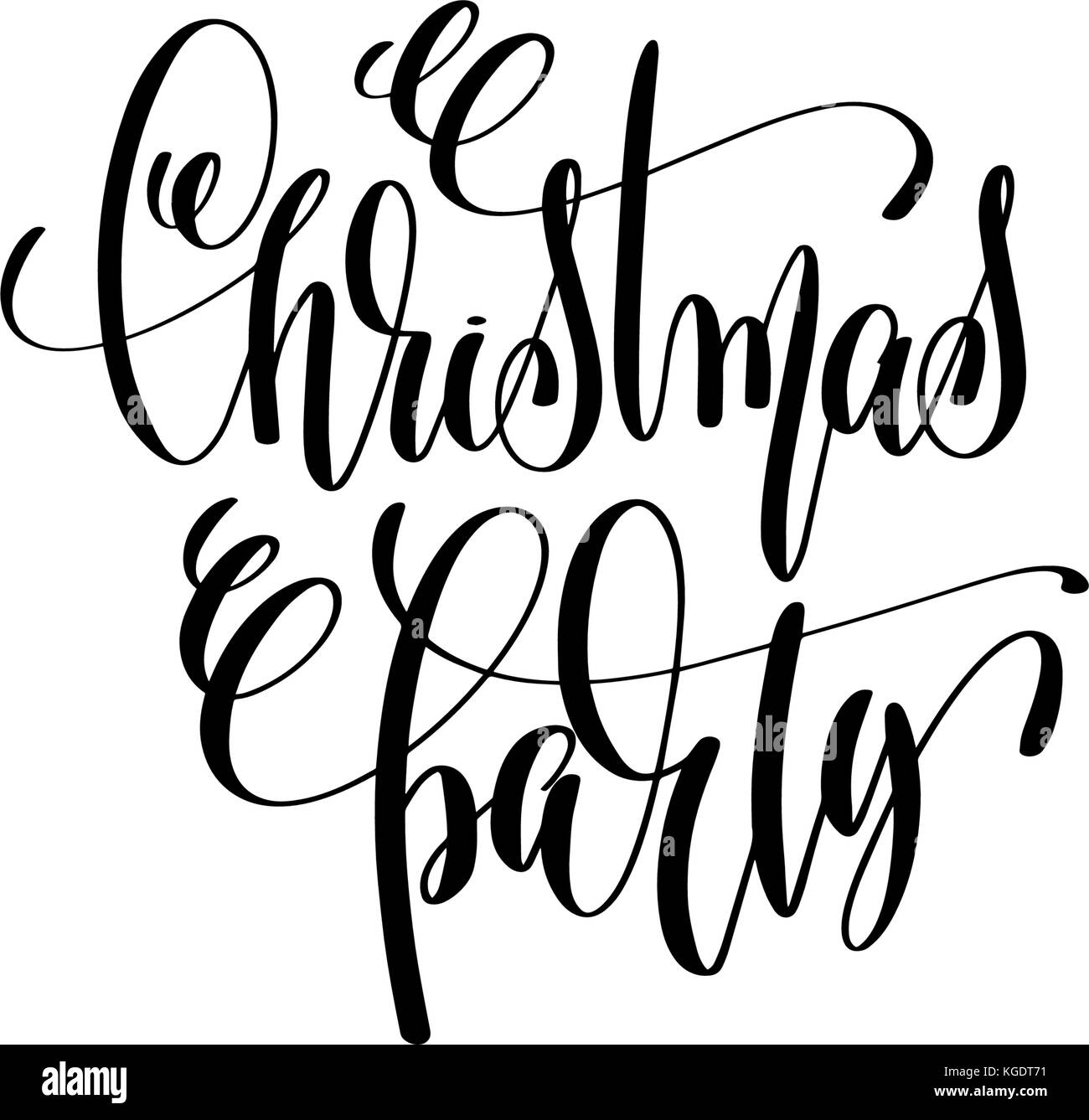 christmas party hand lettering event invitation inscription Stock ...