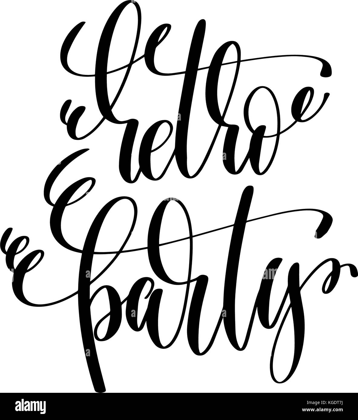 retro party hand lettering event invitation inscription Stock Vector ...