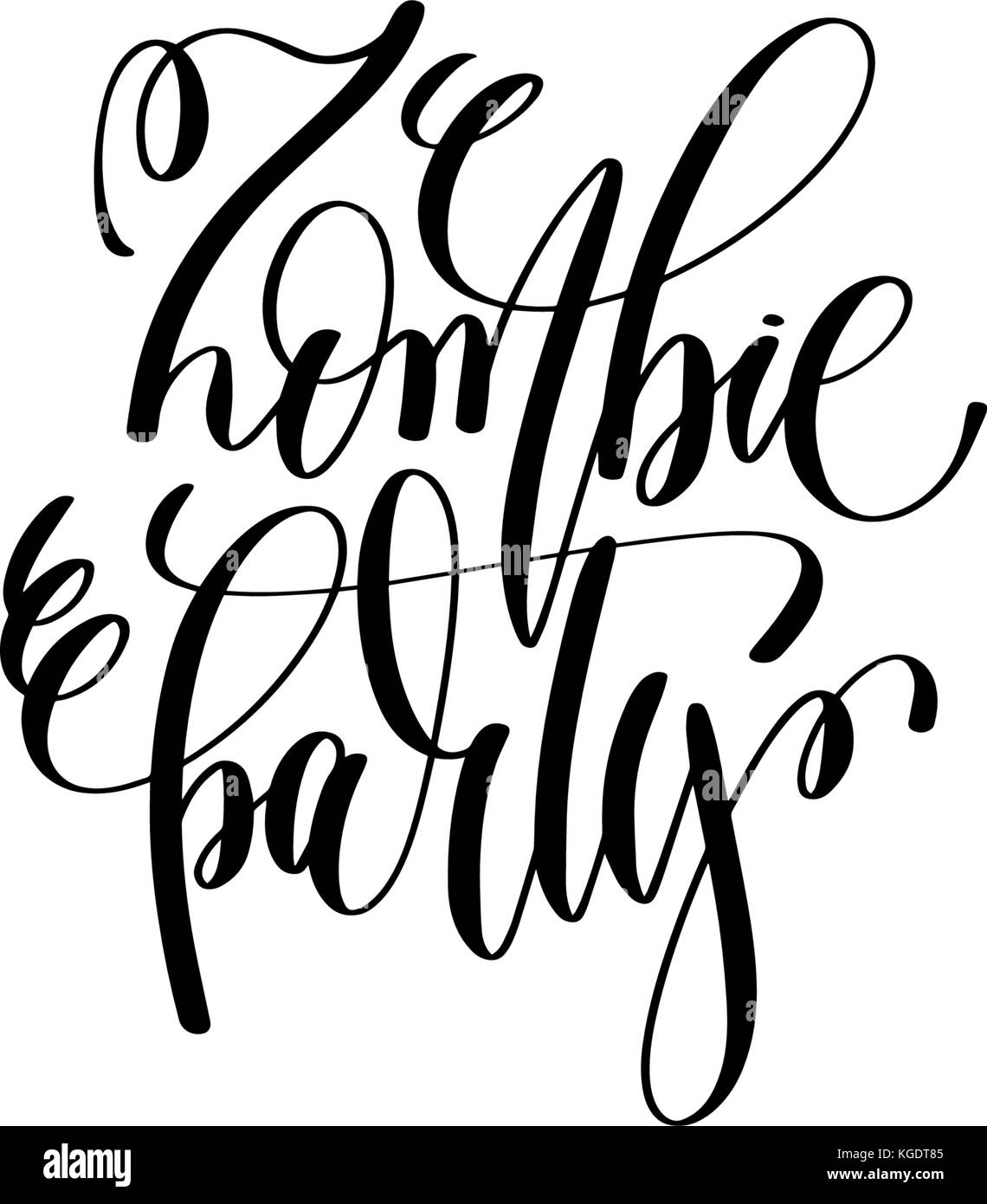 Zombie party hand lettering event invitation inscription Stock Vector Image & Art - Alamy