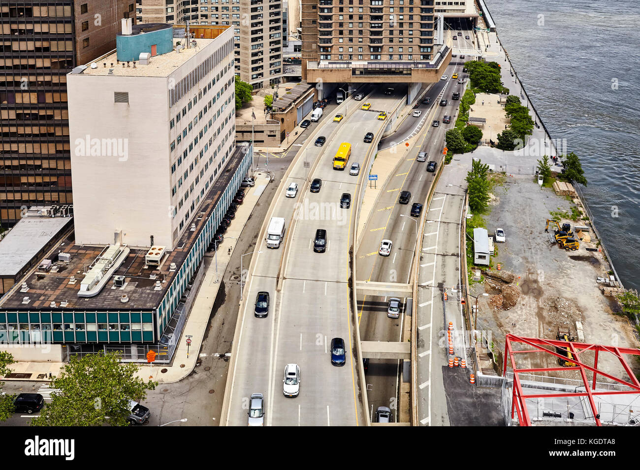 Aerial view car traffic highway hi-res stock photography and images - Alamy