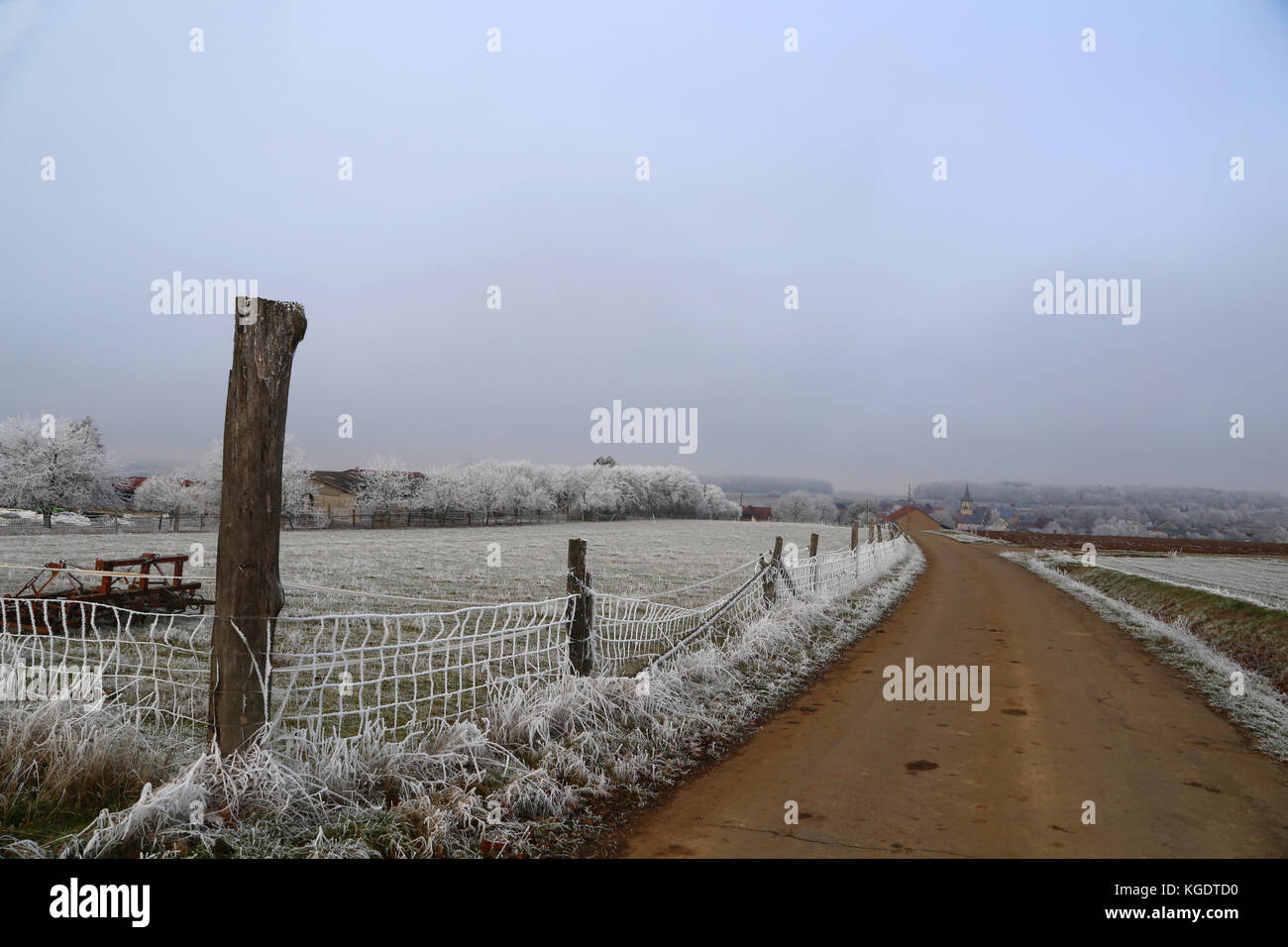 Winter Landscape Fields Covered With The First Snow Stock Photo Alamy