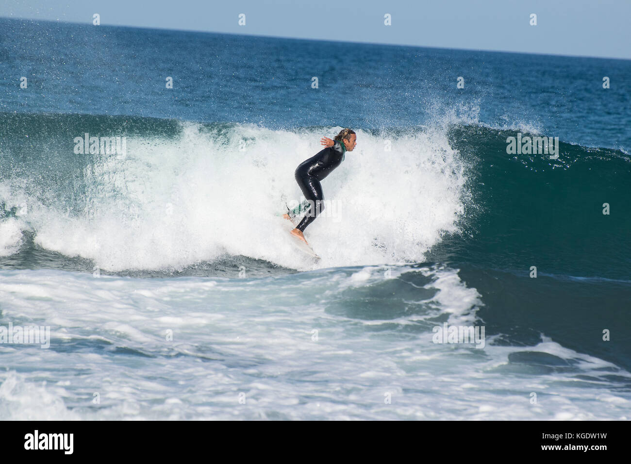 Surfer having fun in Son de Marina, Mallorca, Spain Stock Photo - Alamy