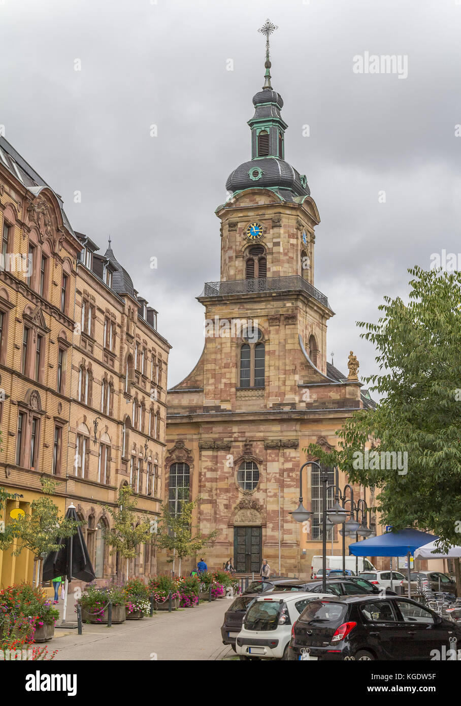 city view of Saarbruecken, the capital city of the Saarland in Germany ...