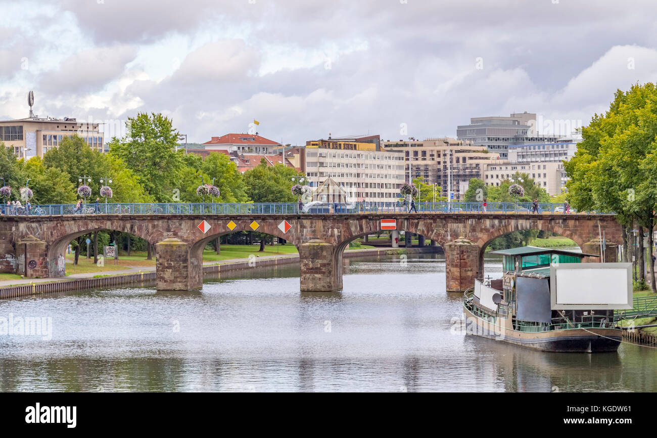 city view of Saarbruecken, the capital city of the Saarland in Germany ...