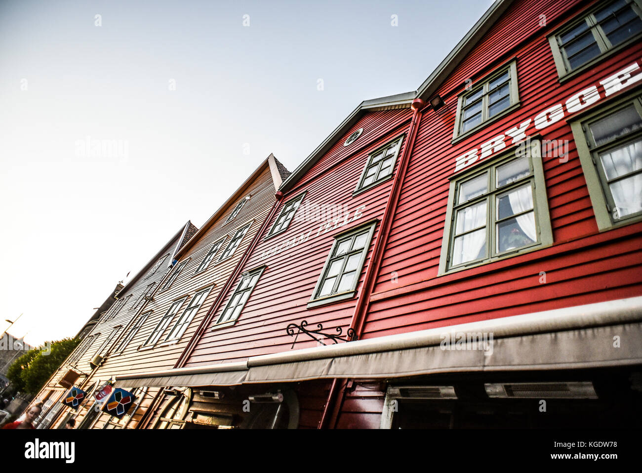 Bergen, Norway, 23 July 2017: Old wooden and colorful houses in Bergen ...