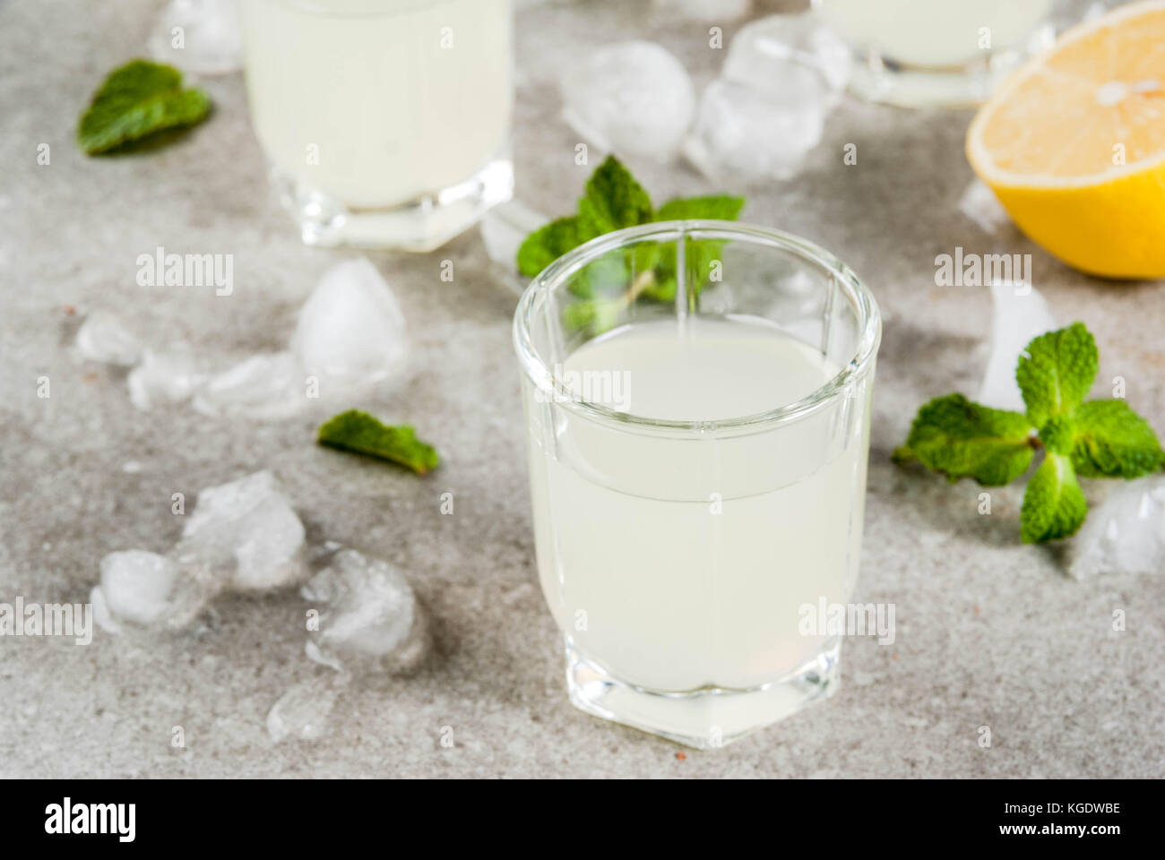 Traditional italian alcoholic homemade beverage, lemon liqueur ...