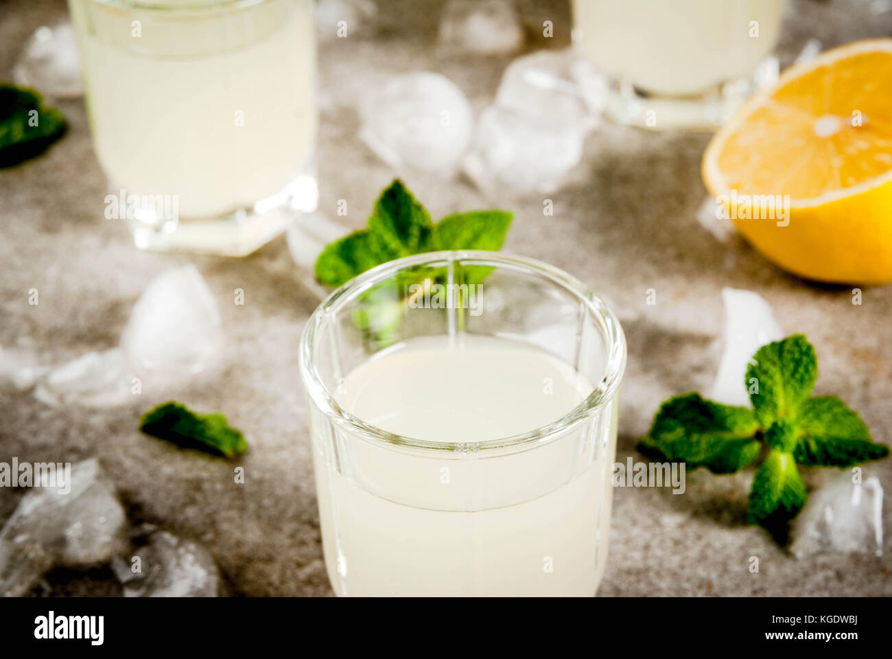 Traditional italian alcoholic homemade beverage, lemon liqueur ...