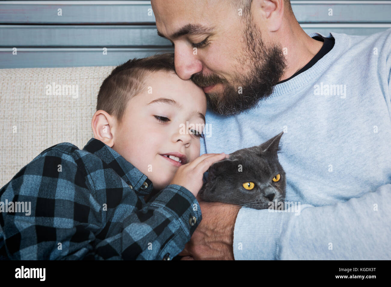 Father and son portrait, fathers day concept, real family Stock Photo ...