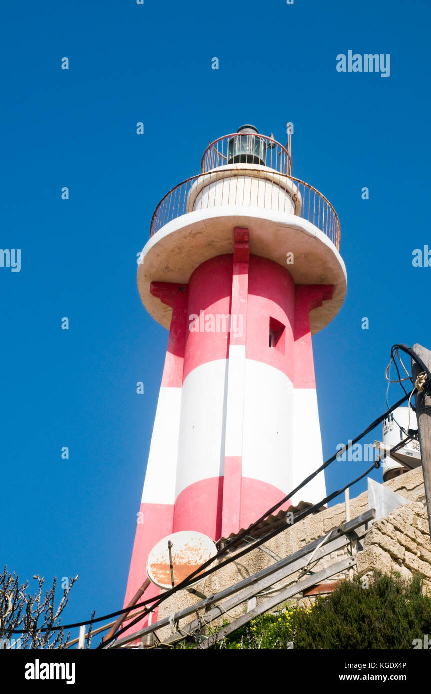 Israel, Jaffa, The lighthouse above the old ancient port of Jaffa Stock ...