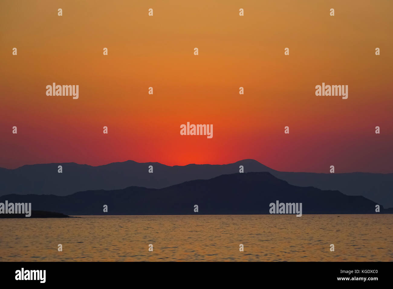 Crete red sun hi-res stock photography and images - Alamy