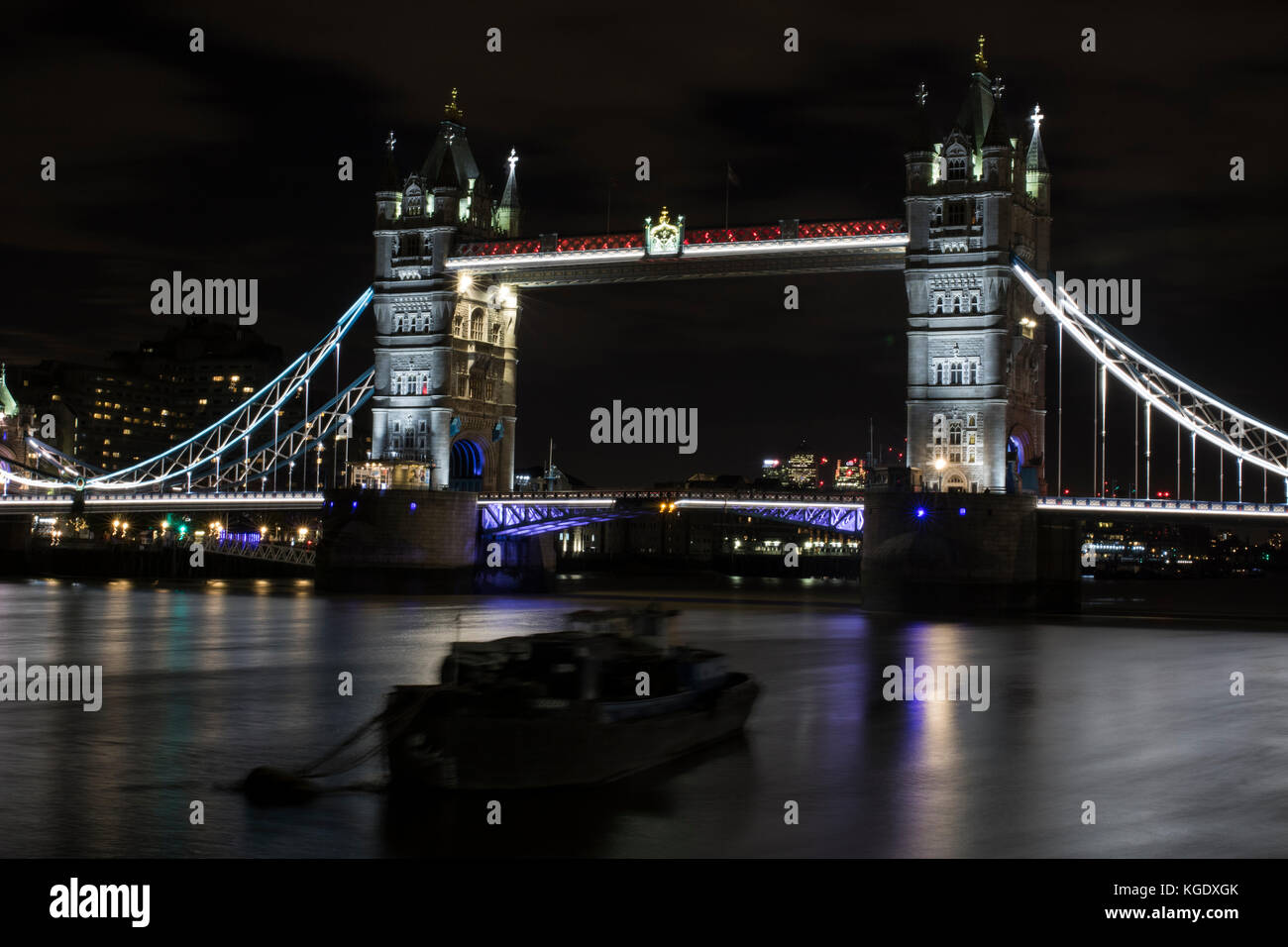 Thames at night Stock Photo - Alamy