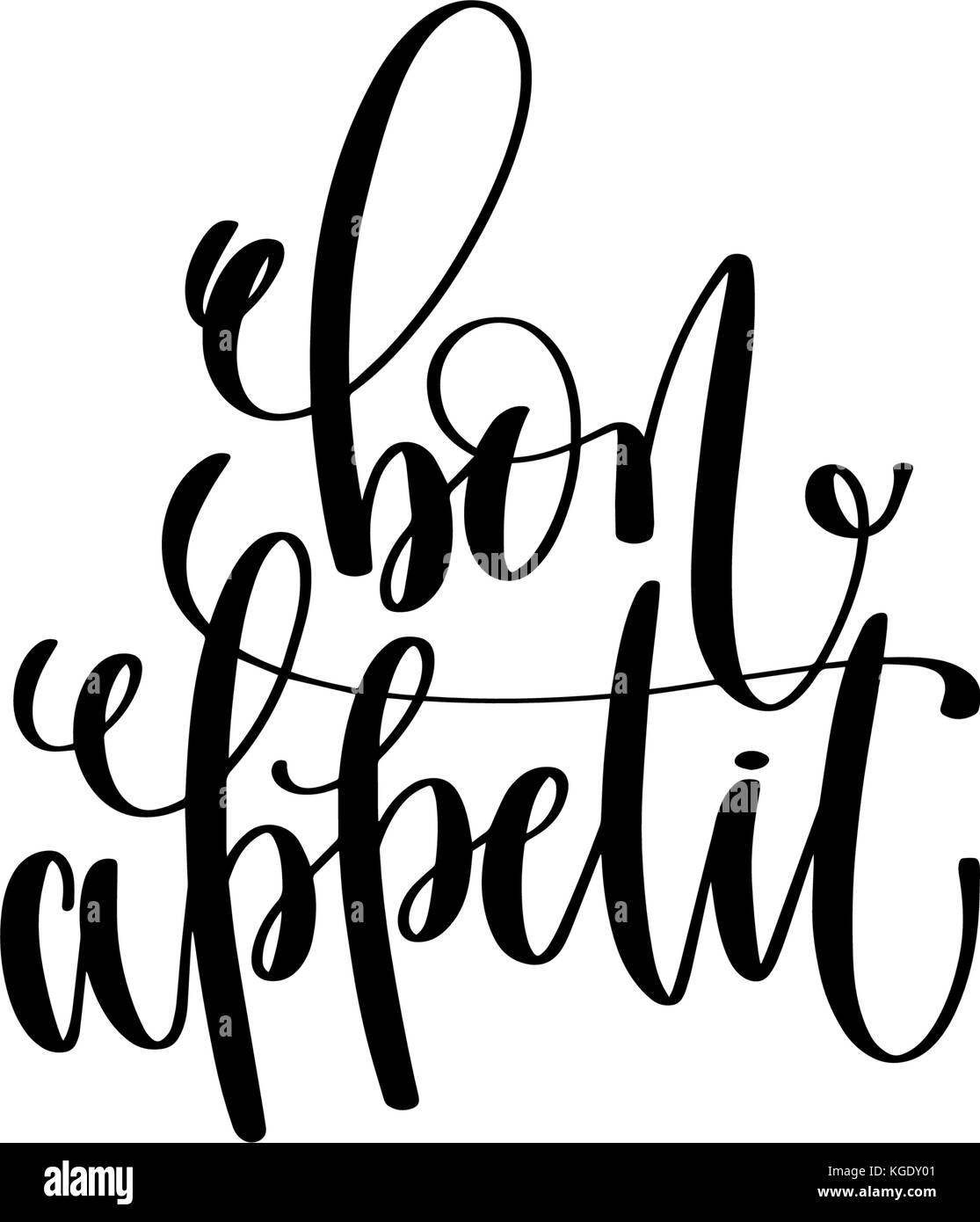 bon appetit hand lettering modern typography inscription Stock Vector ...