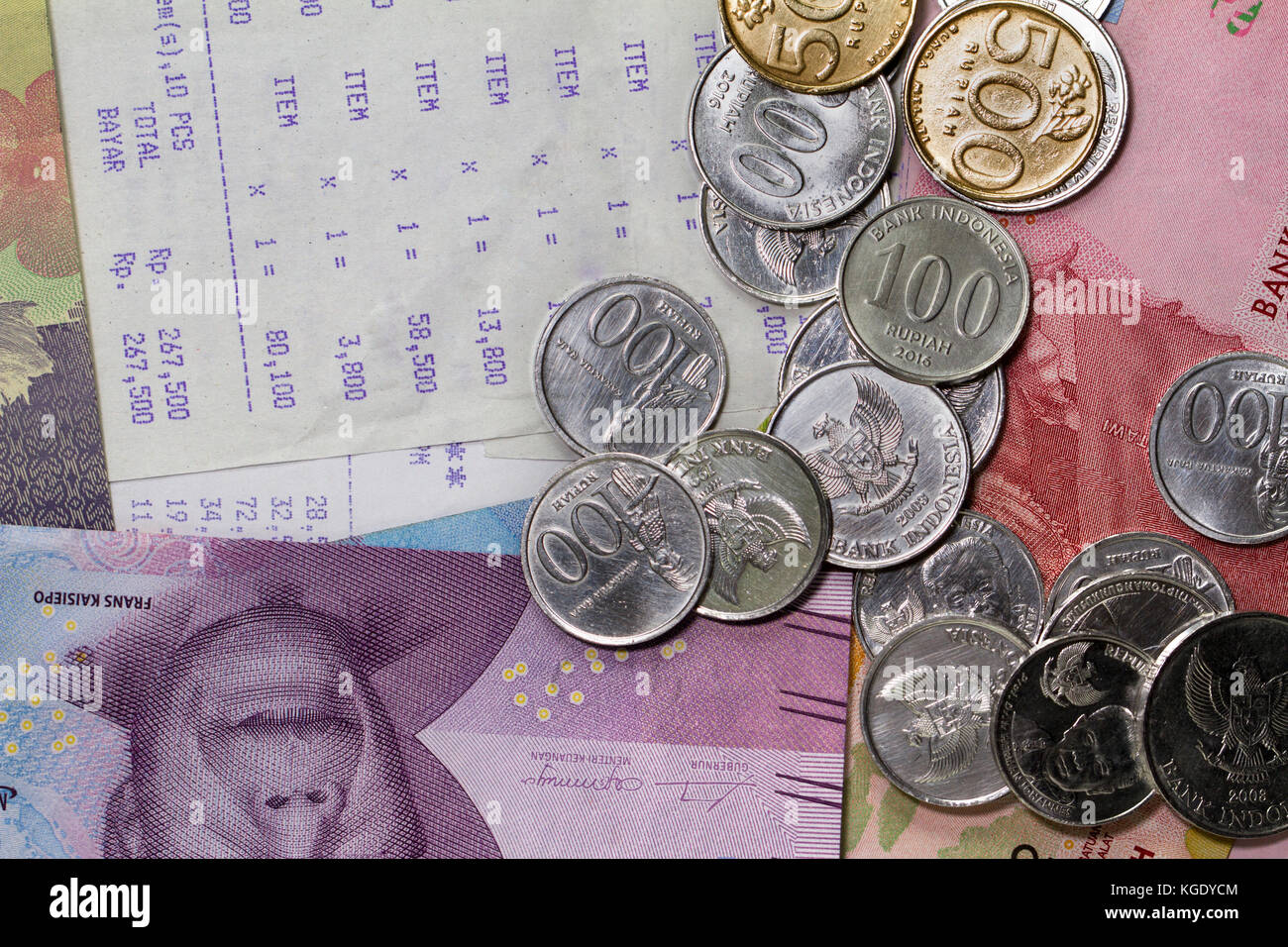 Illustration of Spending Money and Payment with coins, bank notes and ...