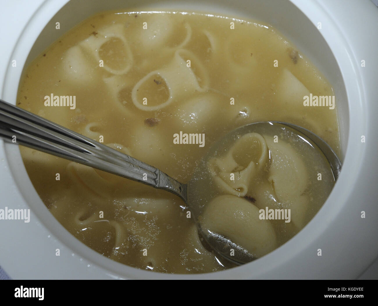 special Christmas soup with galets tipical from Catalonia Stock Photo ...