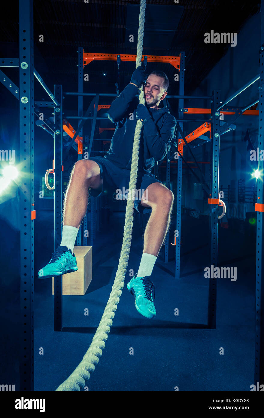 Crossfit athlete with a rope Stock Photo - Alamy