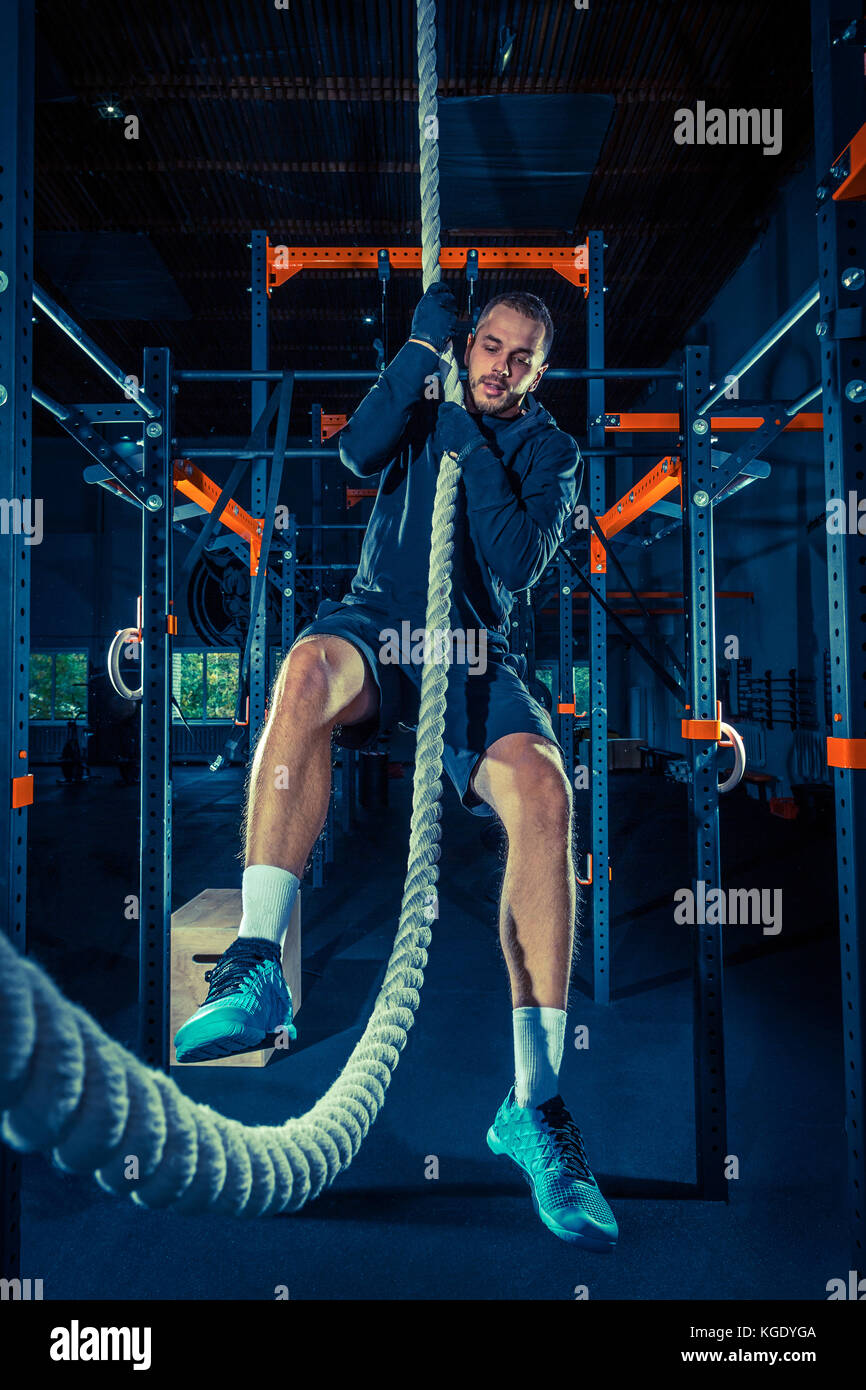 Crossfit athlete with a rope Stock Photo - Alamy