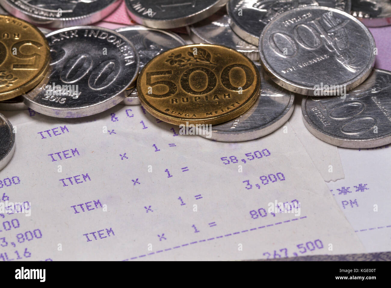 Spending Money and Payment Illustrated with coins, bank notes and ...