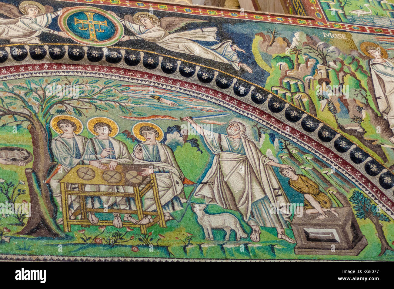 Mosaic, Ravenna, Italy-Abraham and Isaac Lunette-Basilica of San Vitale ...