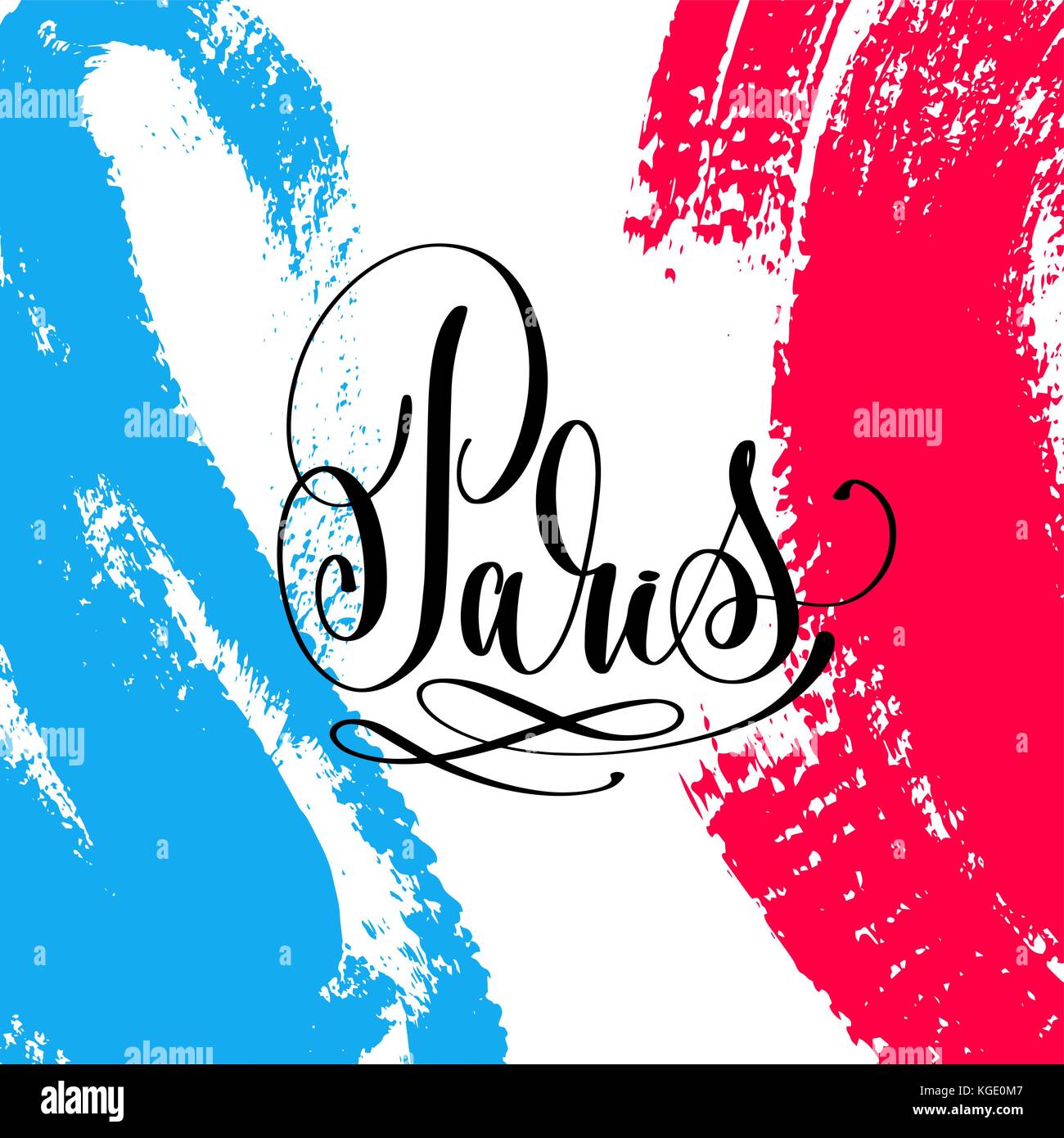 Paris hand lettering inscription on brush stroke background Stock ...
