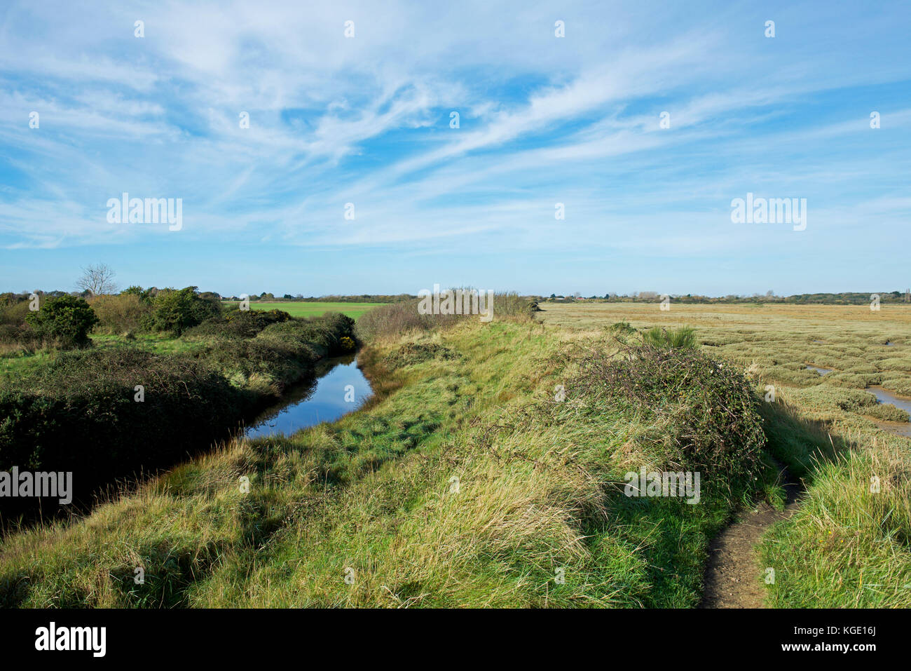 Pagham Harbour, an RSPB nature reserve, West Sussex, England UK Stock ...
