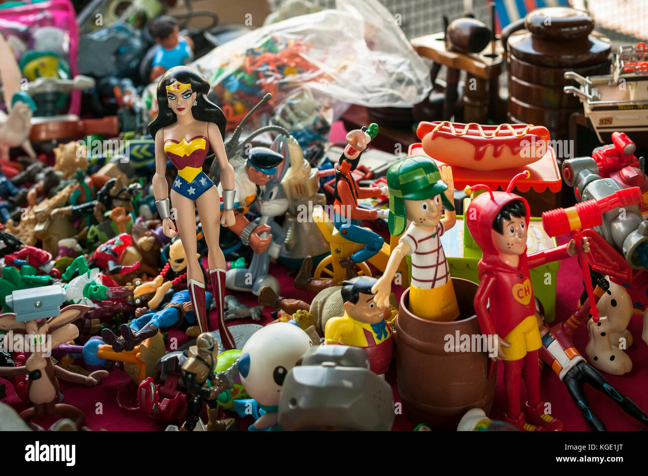 A cluster of little toys in a local market Stock Photo - Alamy