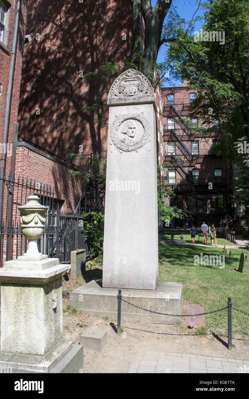 Grave marker of John Hancock, Granary Burying Ground, Boston, MA, USA Stock Photo - Alamy