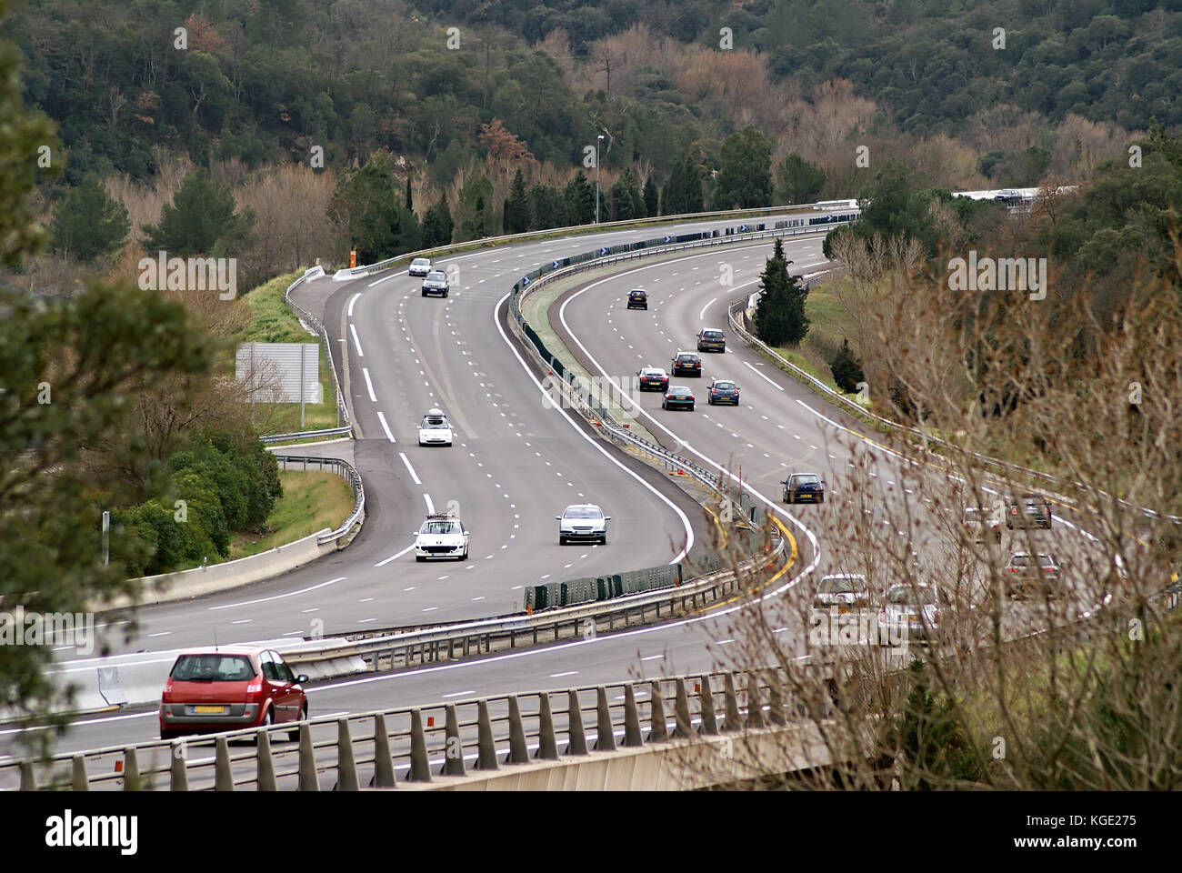 winding highway in southern France in the Esterel Massif Stock Photo ...