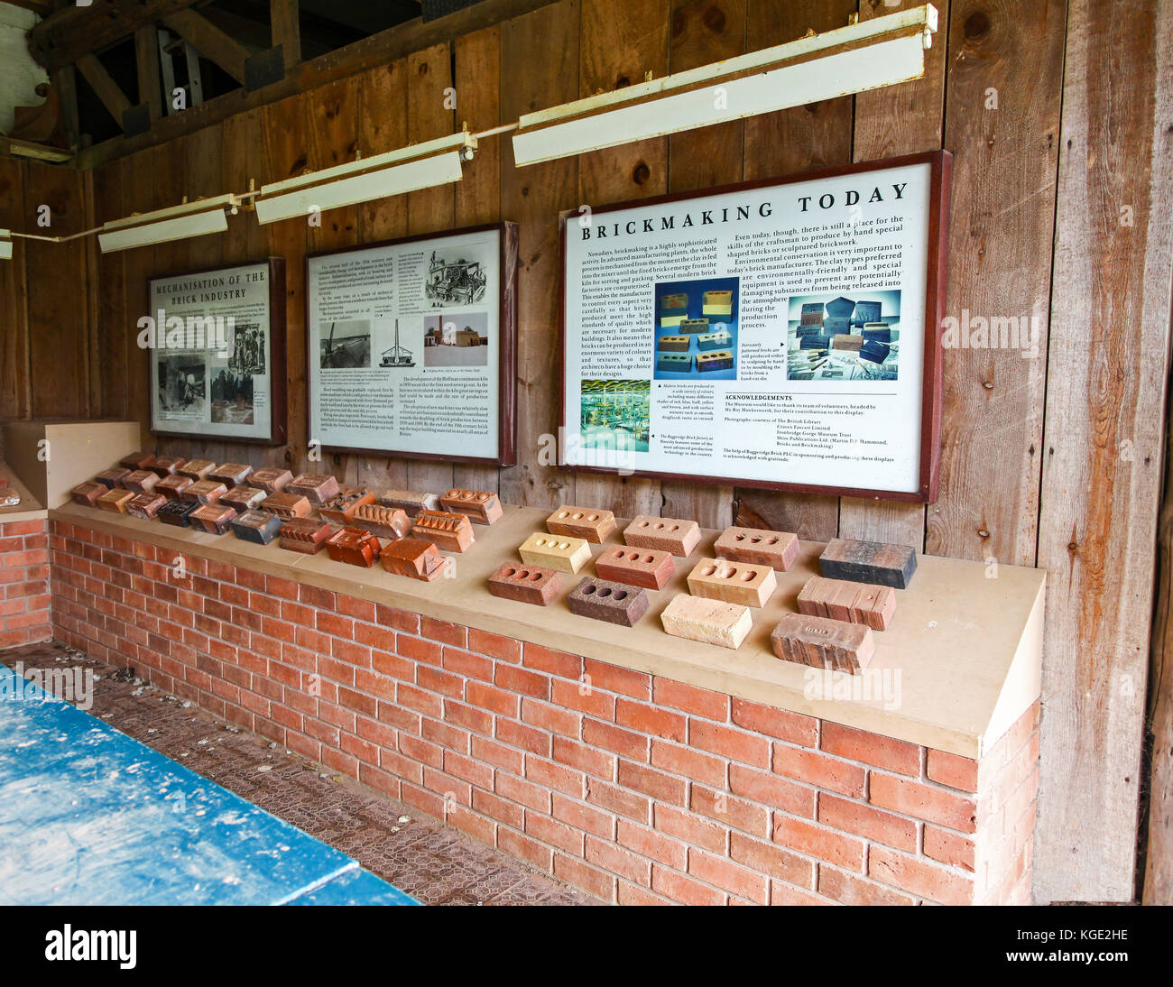 Different types of bricks display at the Avoncroft Museum of Buildings ...