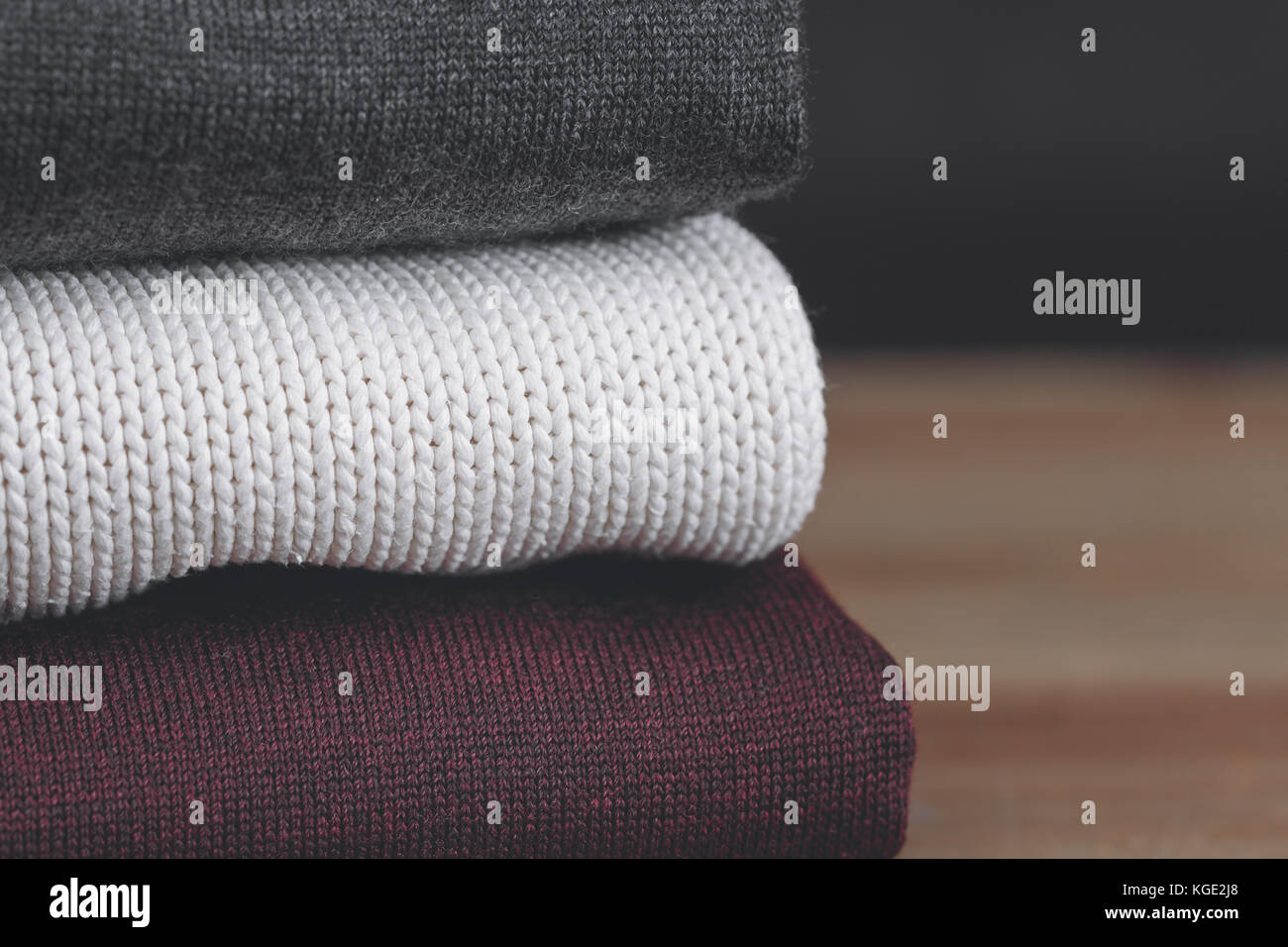 The stack of warm men's pullovers Stock Photo - Alamy
