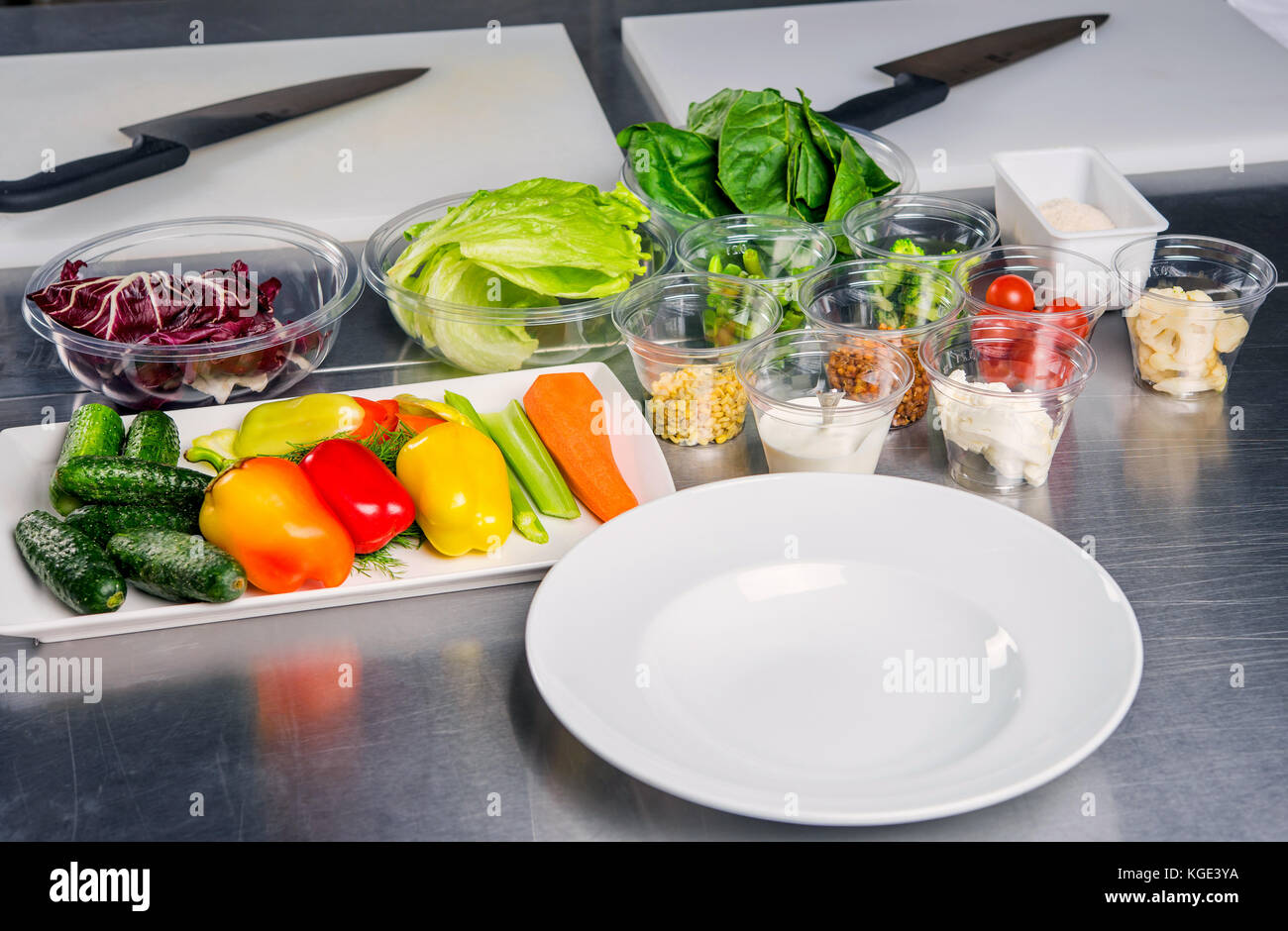 process of cooking healthy salad Stock Photo - Alamy
