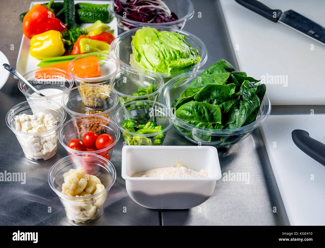 process of cooking healthy salad Stock Photo - Alamy