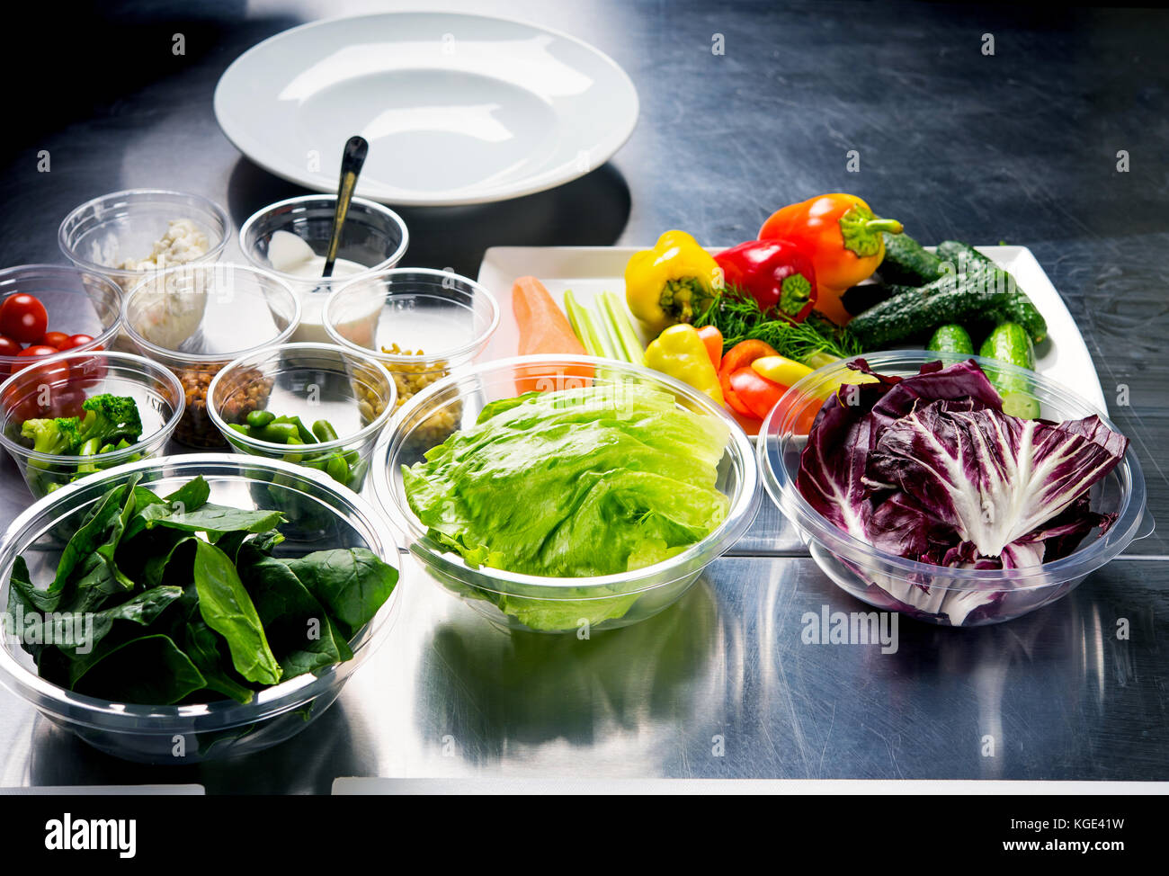process of cooking healthy salad Stock Photo - Alamy