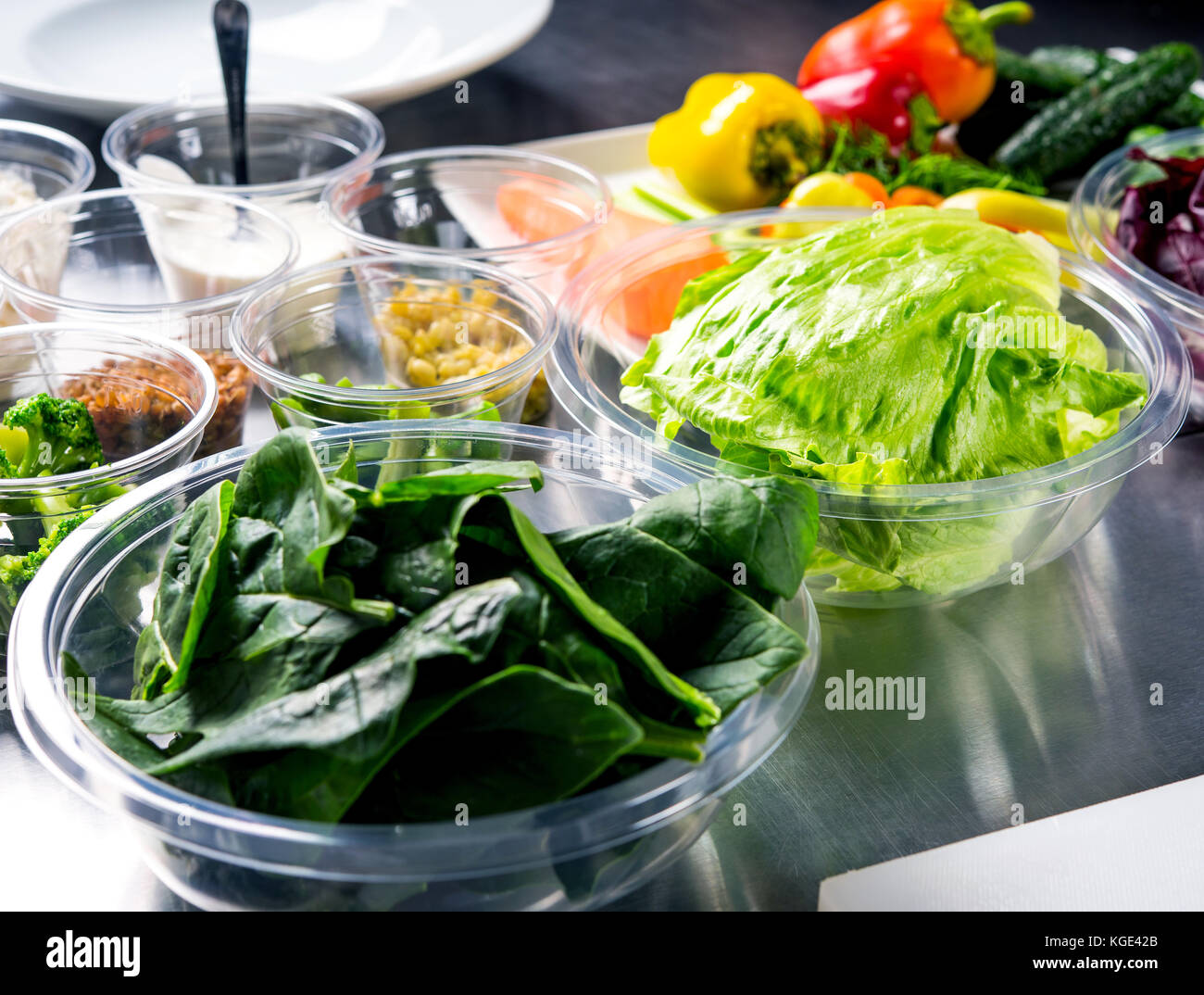 process of cooking healthy salad Stock Photo - Alamy