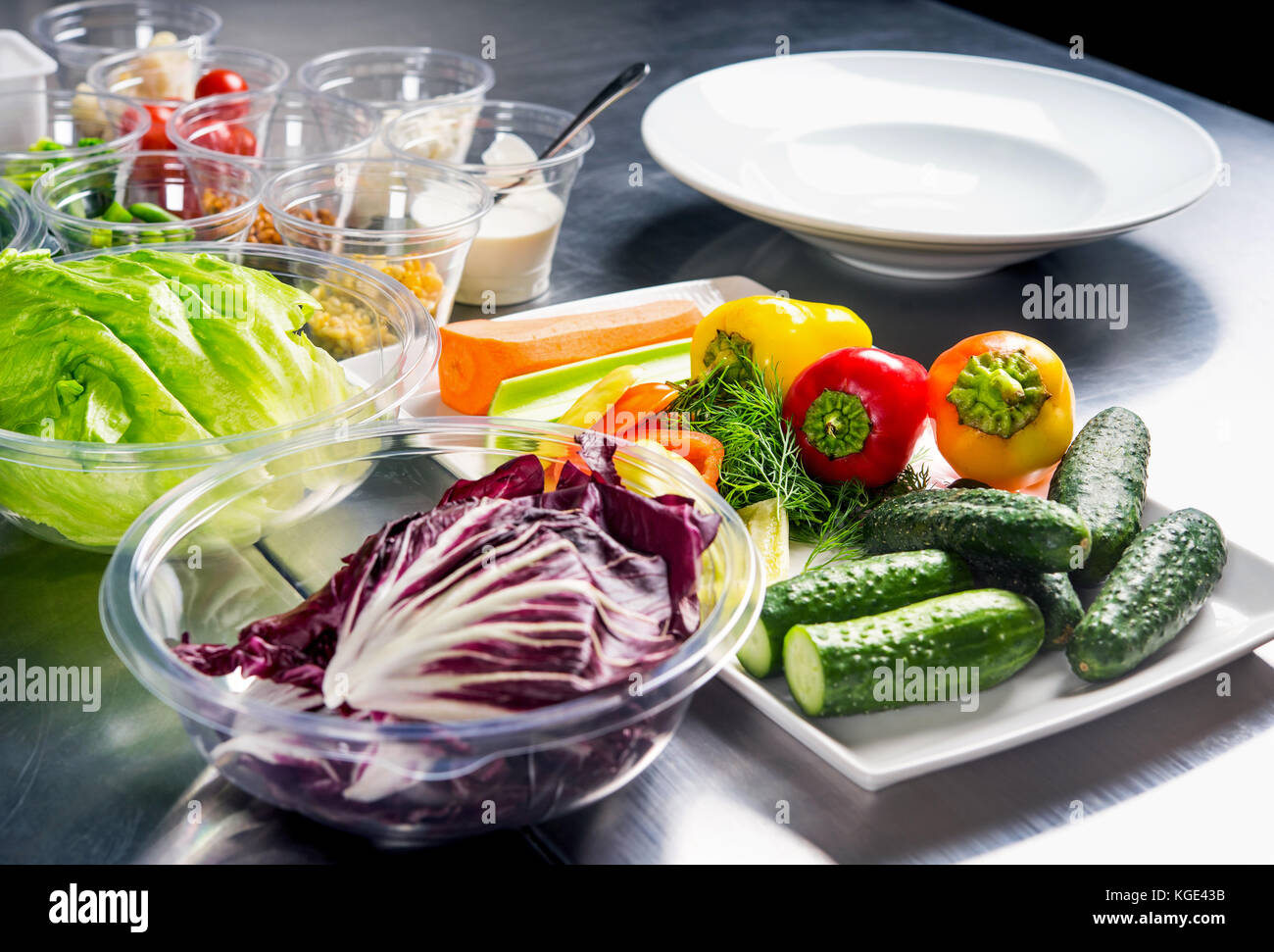 process of cooking healthy salad Stock Photo - Alamy