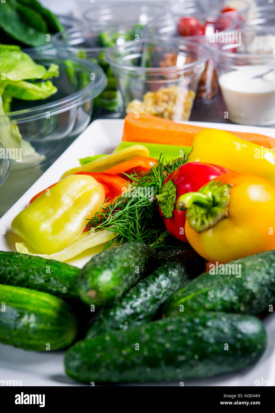 process of cooking healthy salad Stock Photo - Alamy