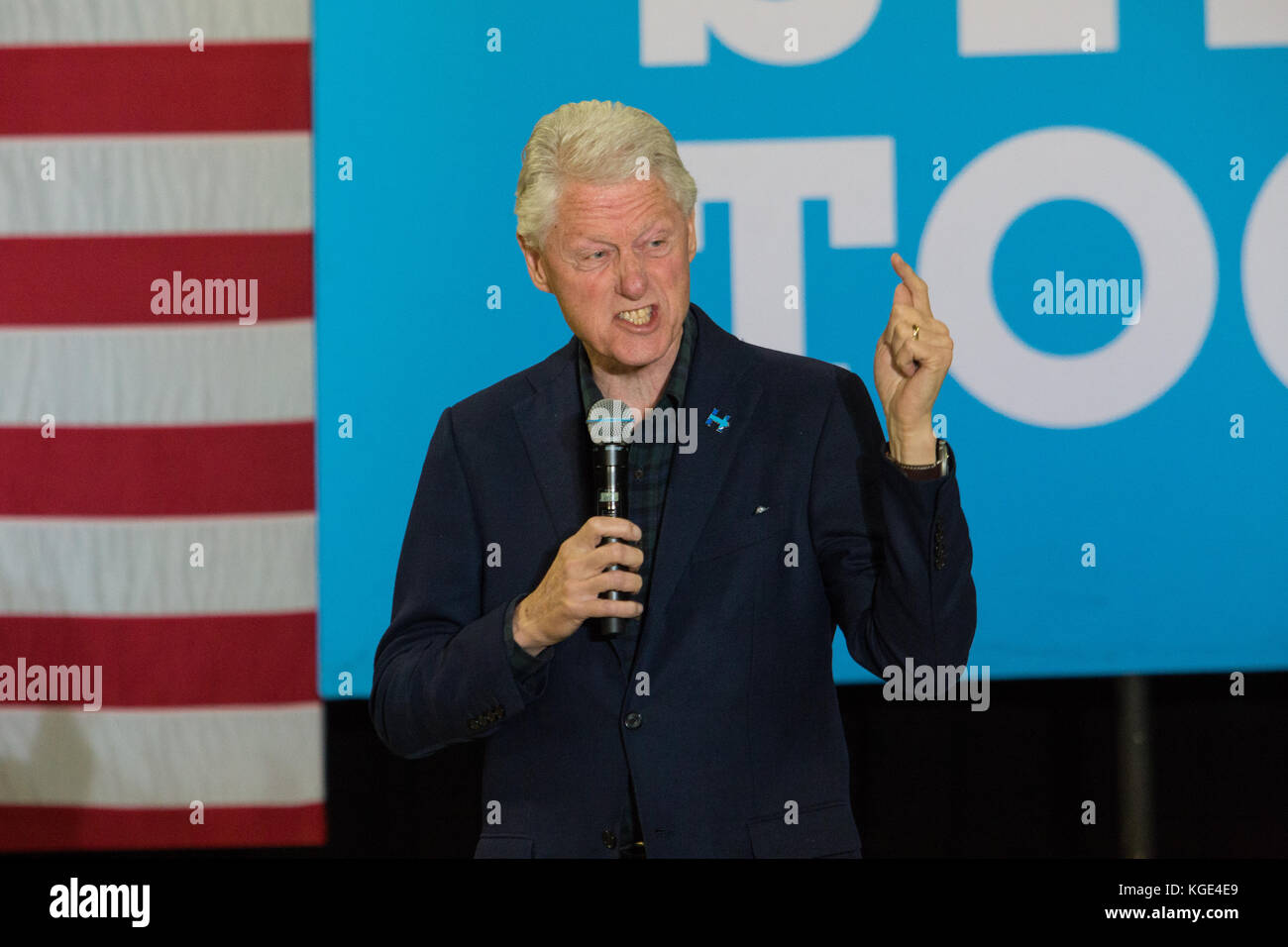 Reading, PA - October 28, 2016: Former President Bill Clinton make a ...