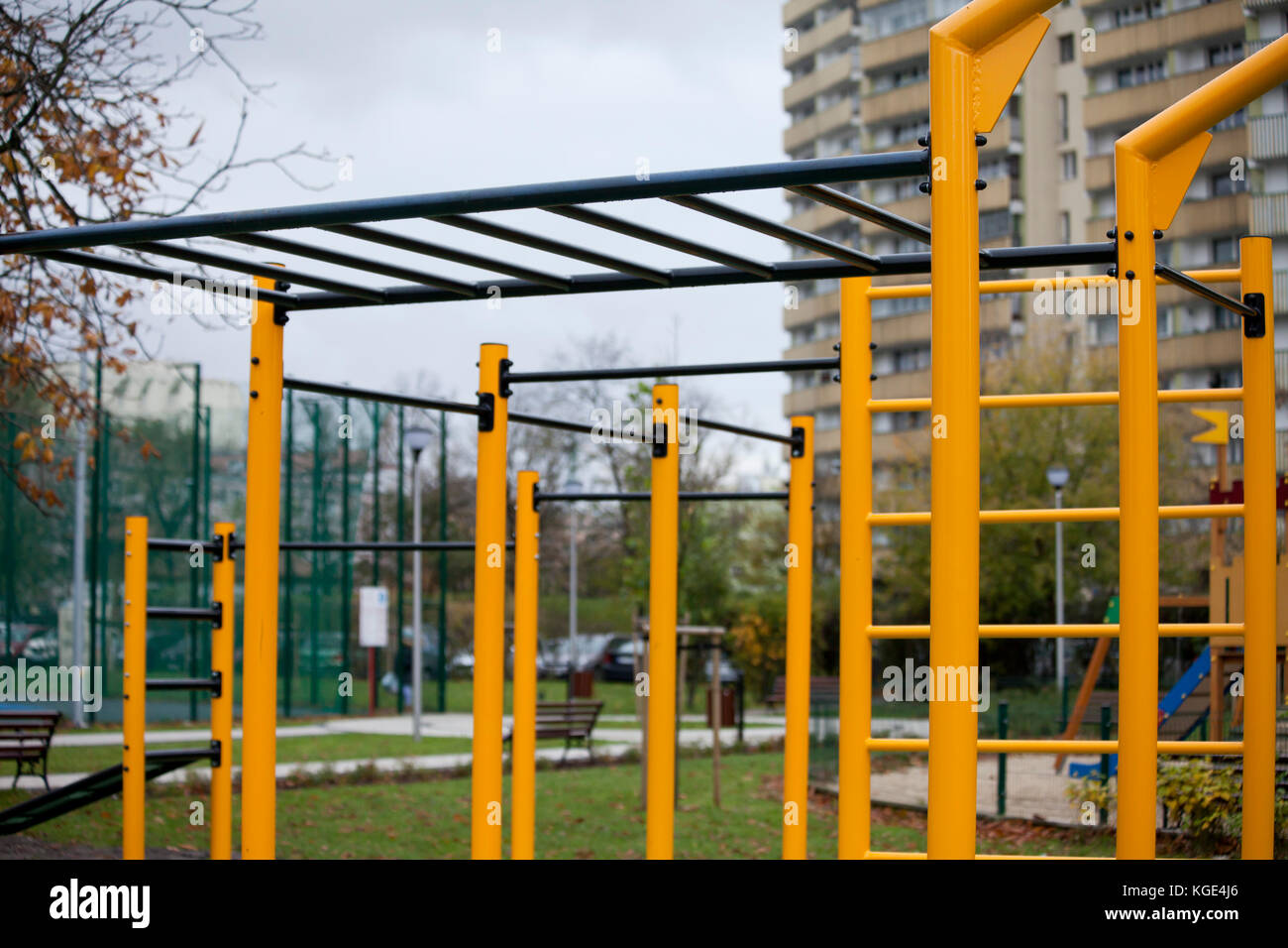 Outdoor gym for street workout Stock Photo - Alamy