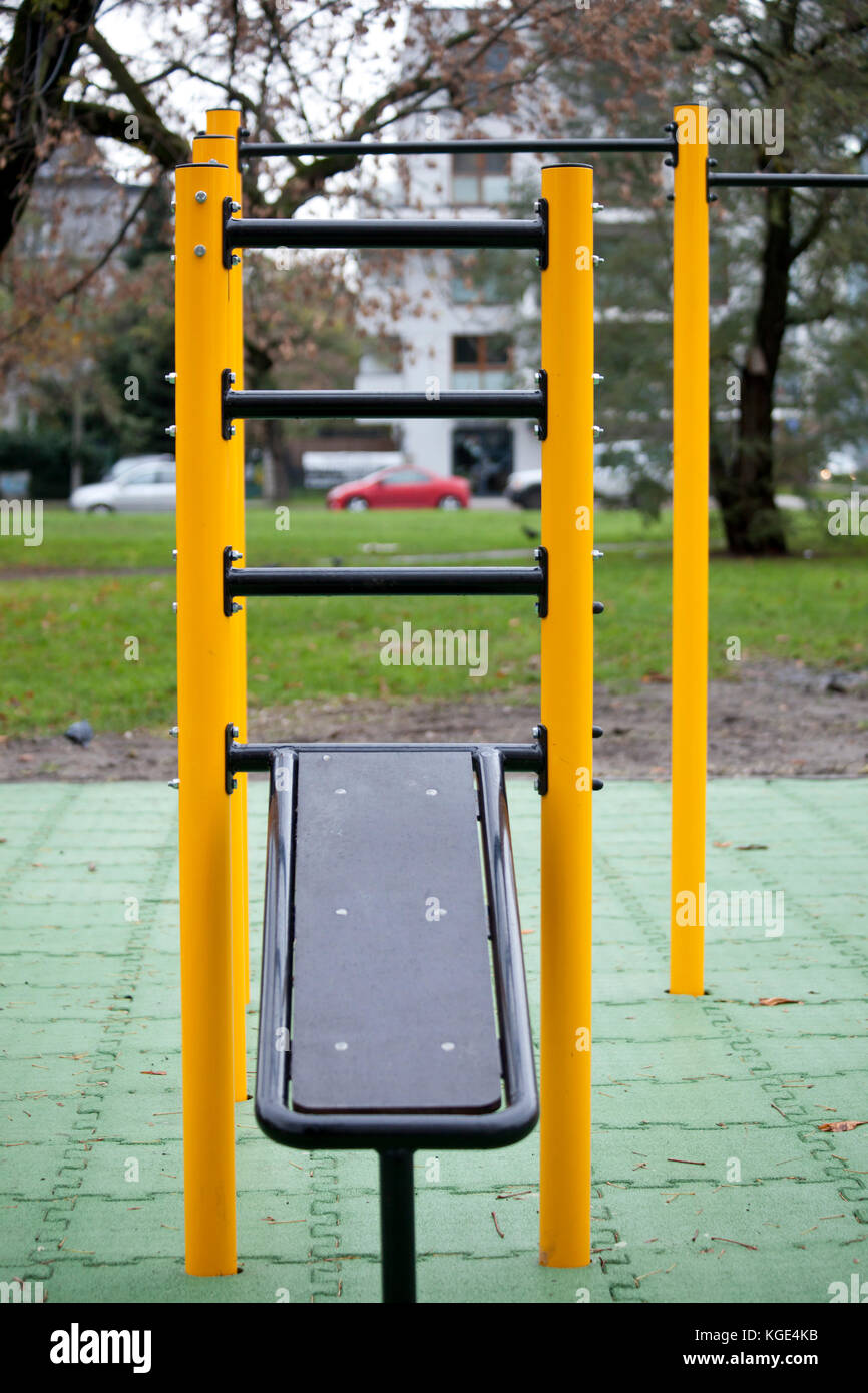 Outdoor gym for street workout Stock Photo - Alamy
